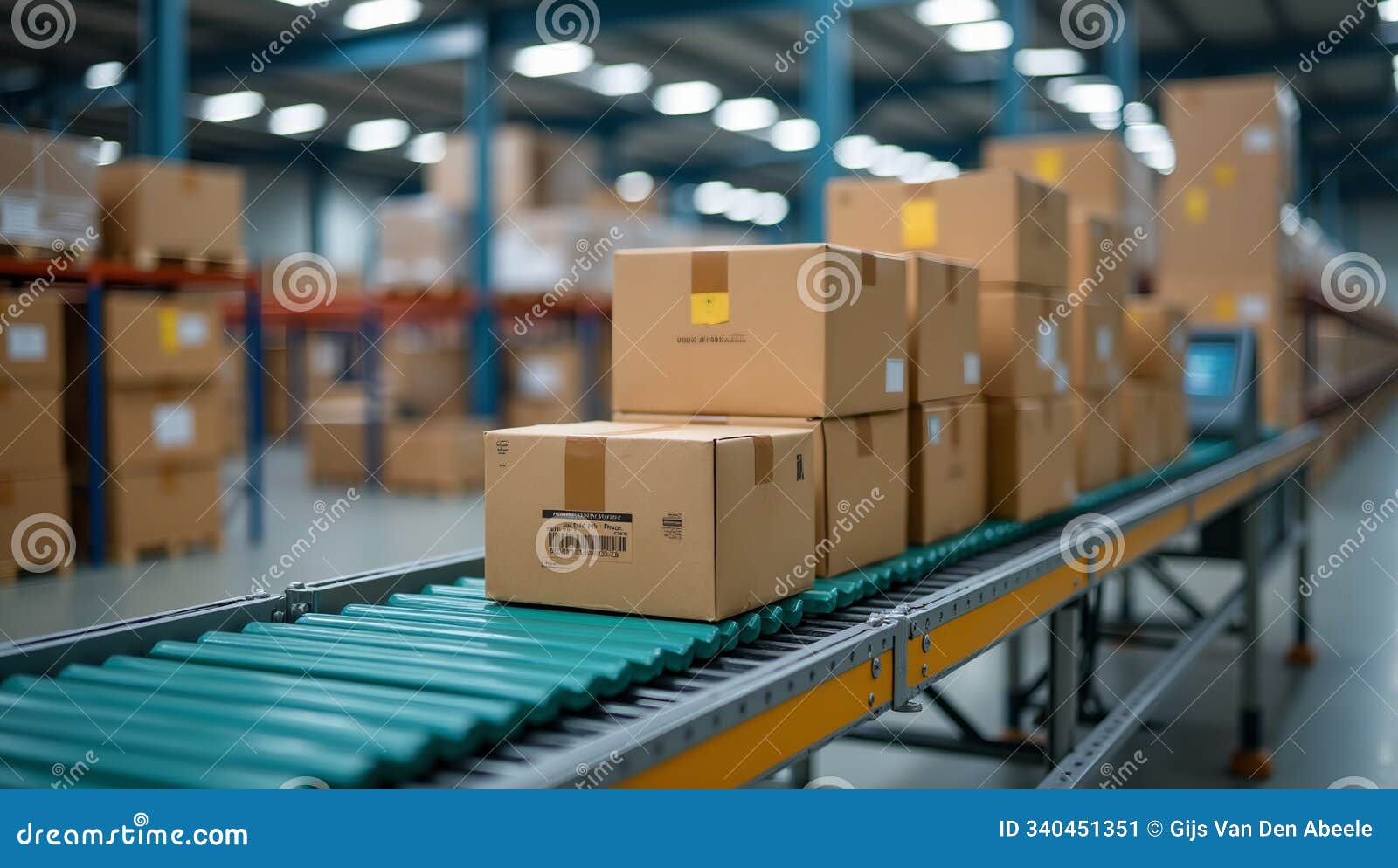 Automated Storage System in Warehouse Interior Stock Illustration ...