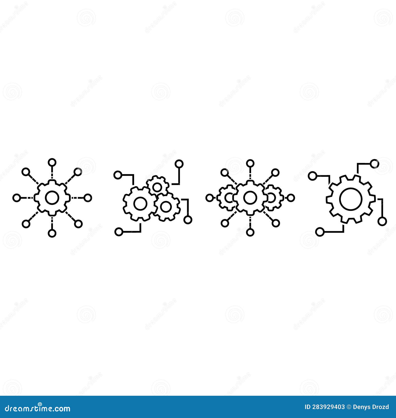 Automated System Icon Vector Set. Function Settings Illustration Sign ...