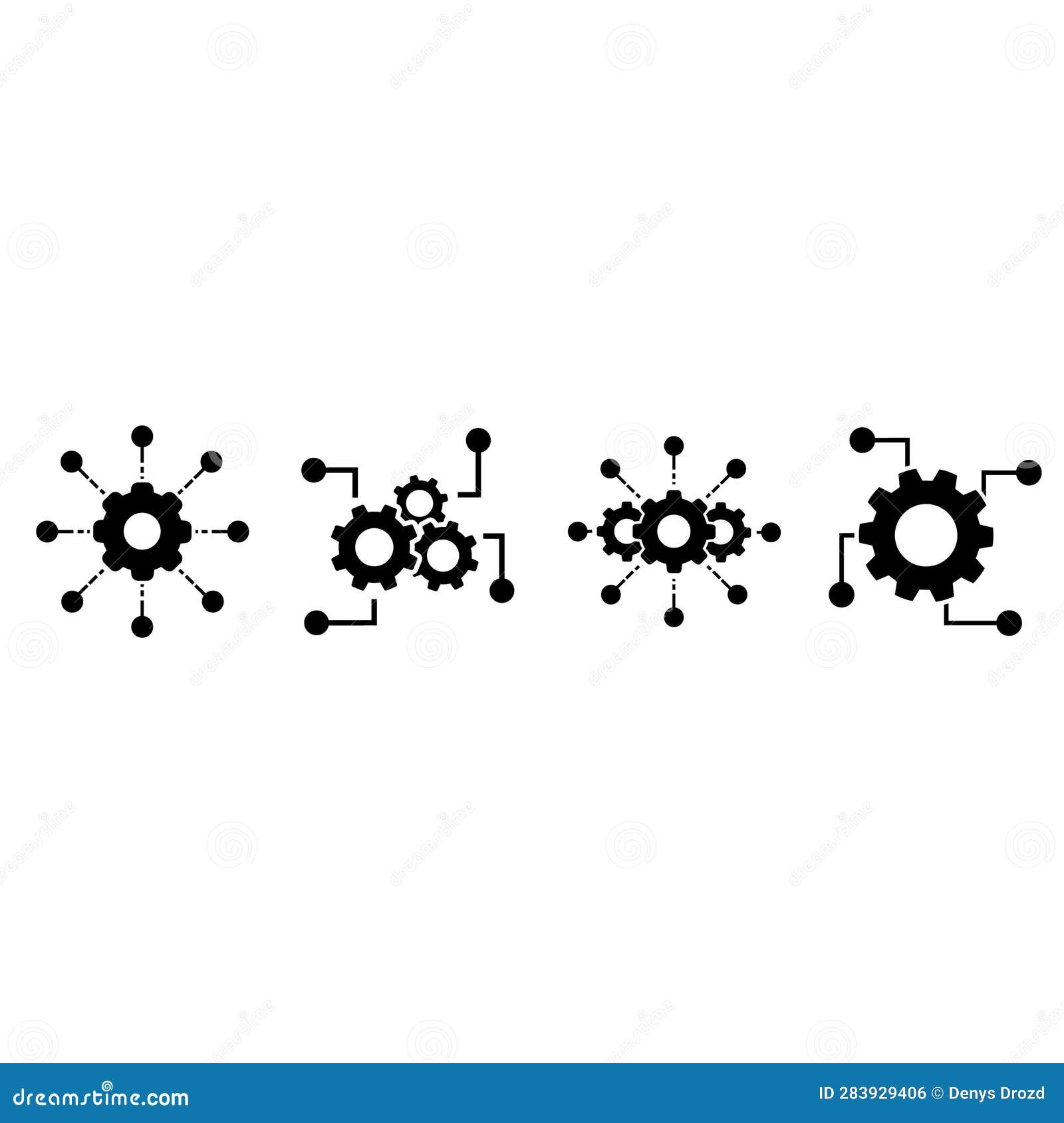 Automated System Icon Vector Set. Function Settings Illustration Sign ...