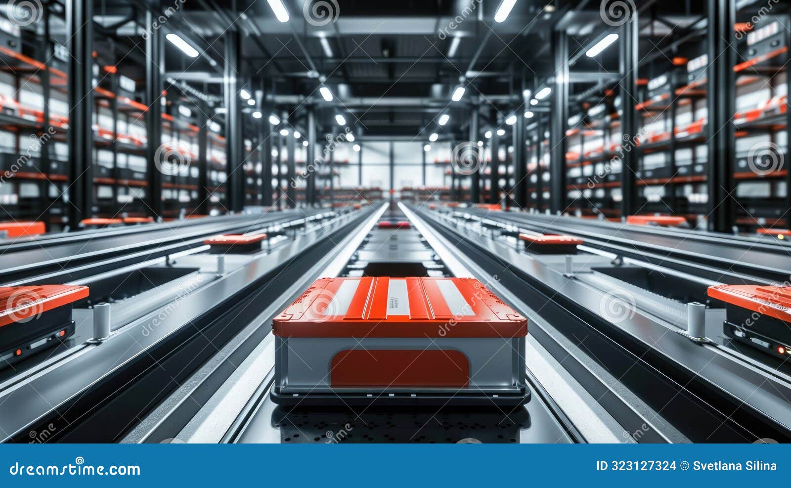 Automated System Organizing Battery Packs in a Modern Warehouse ...