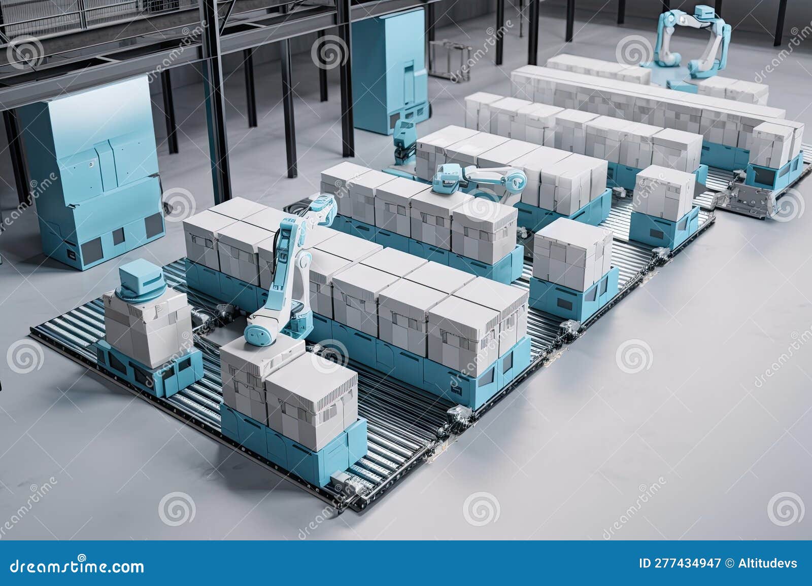Automated System, with Robots Transporting and Stacking Heavy Boxes ...