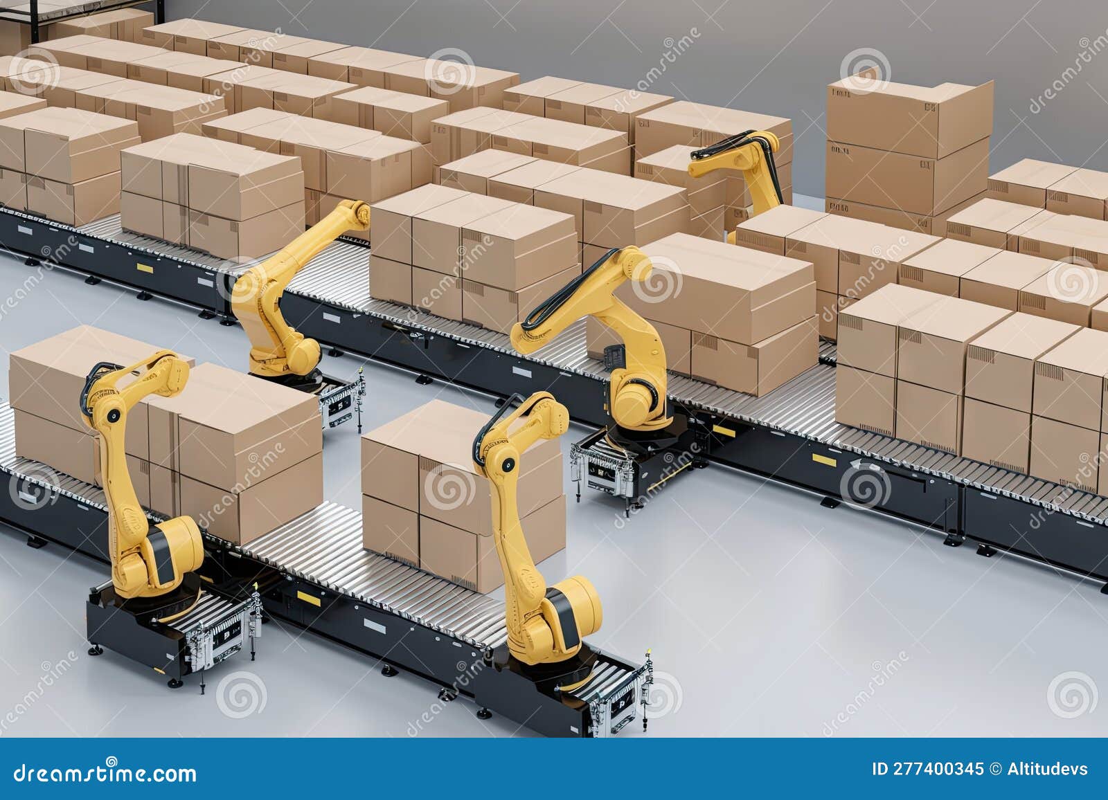 Automated System, with Robots Transporting and Stacking Heavy Boxes ...
