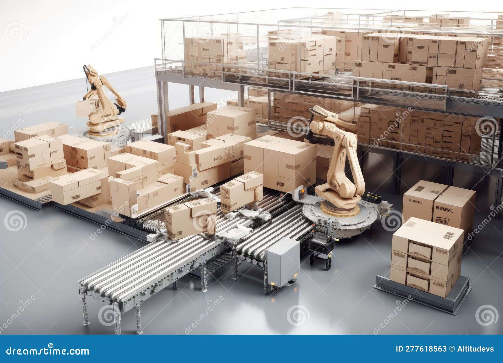 Automated System, with Robots Transporting and Stacking Heavy Boxes ...