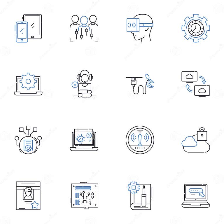 Automated Systems Line Icons Collection. Efficiency, Precision, Automation, Robotics ...