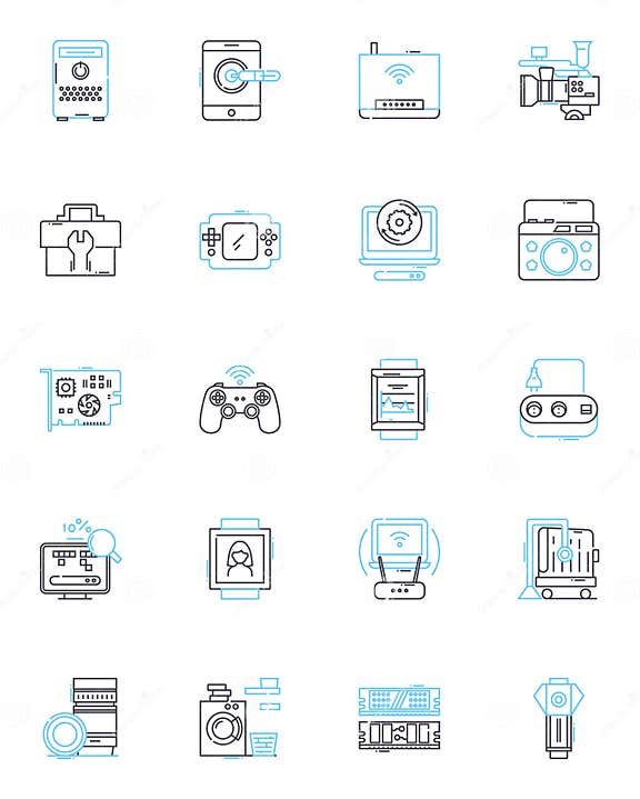 Automated Systems Linear Icons Set. Robotics, Efficiency, Precision ...