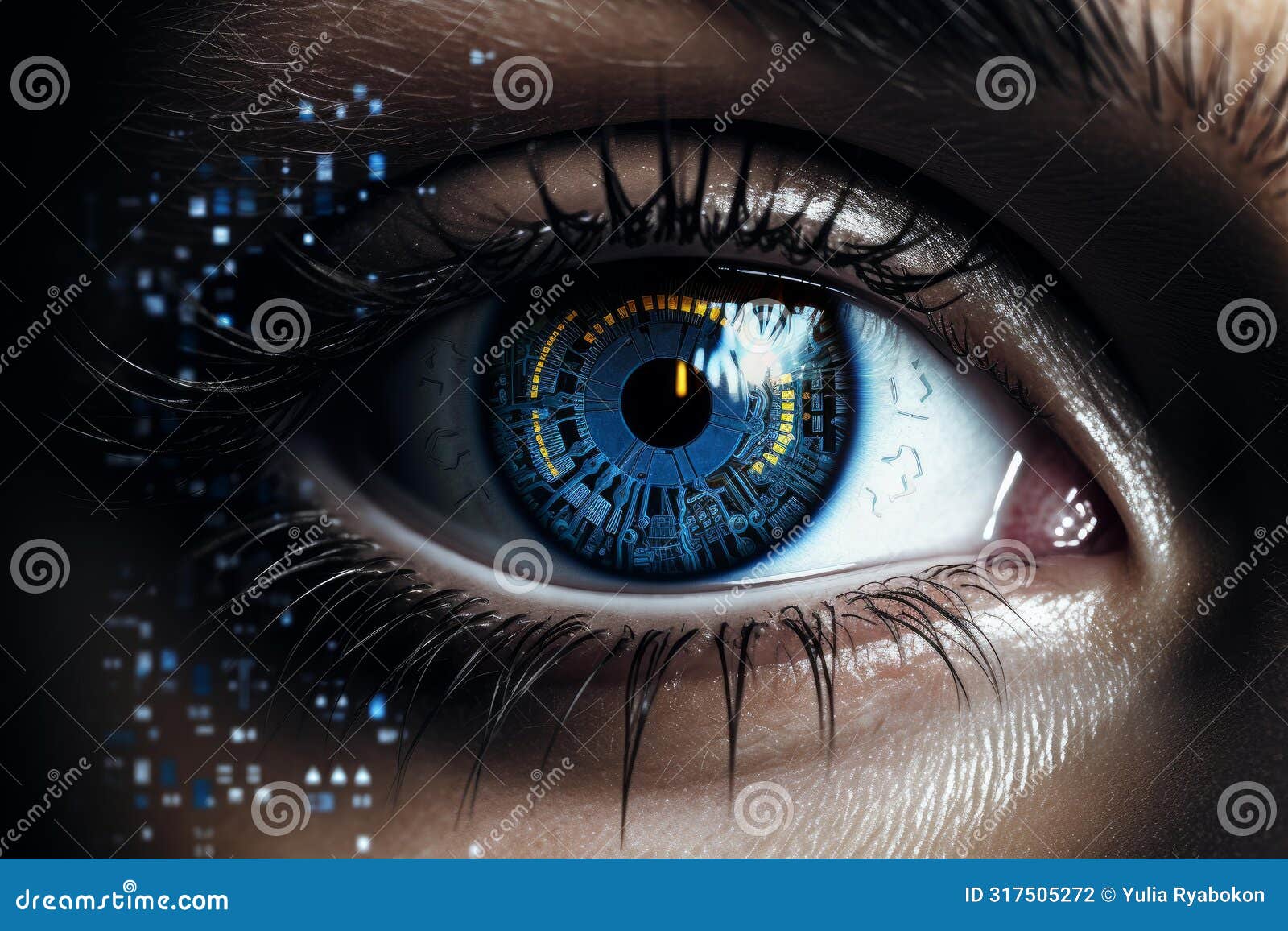 Automated Technology Digital Eye. Generate Ai Stock Photo - Image of ...