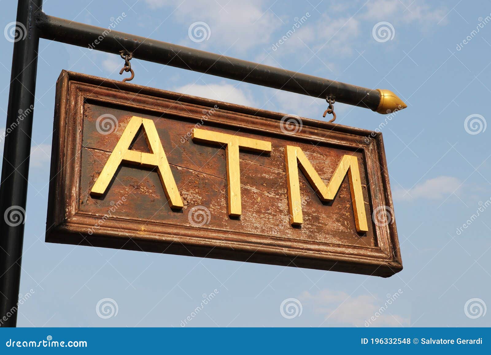 Automated Teller Machine ATM Sign Stock Photo - Image of computer ...