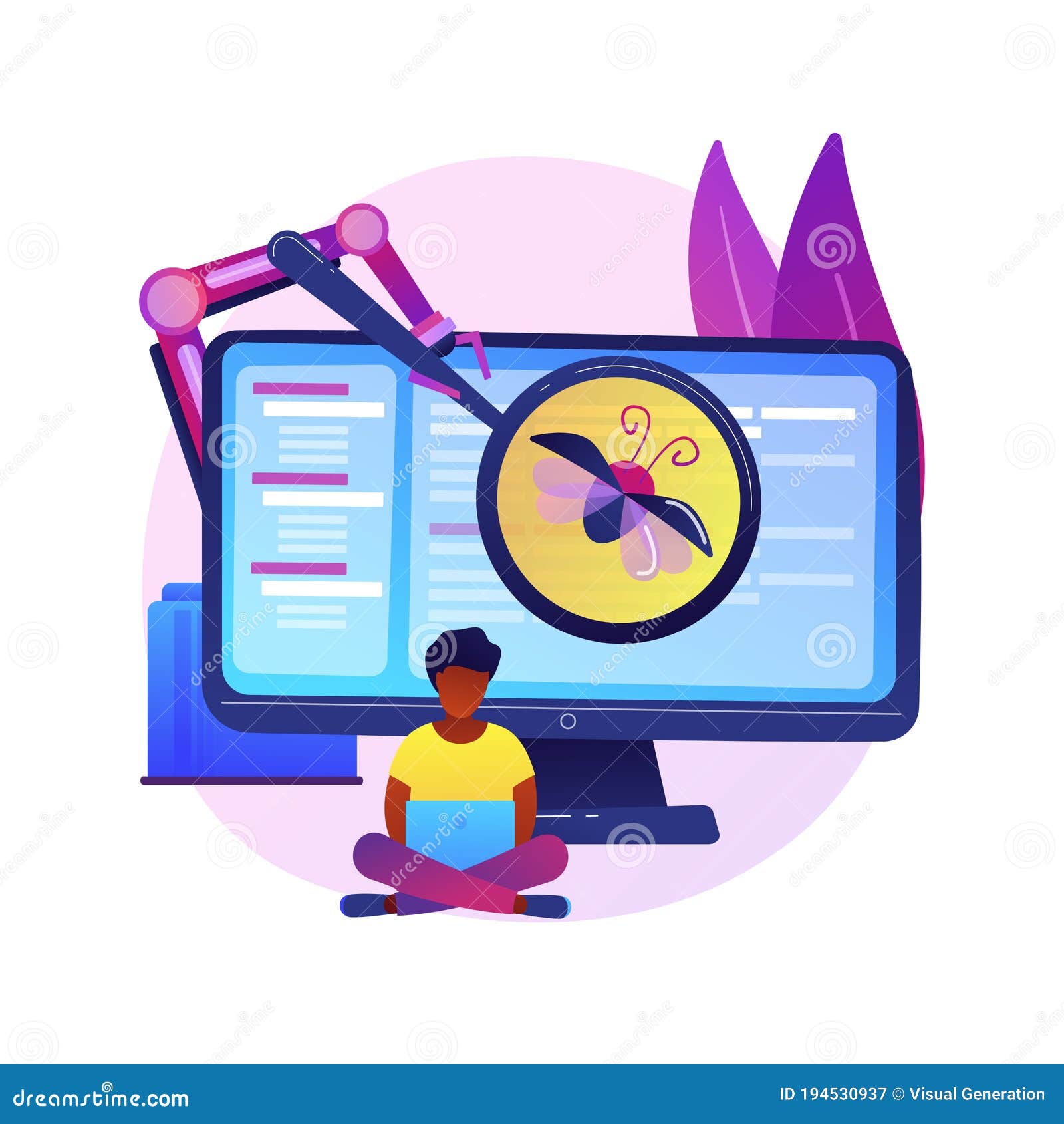 Manual Tester And Automated Software Tester Bug To Do Qa Testing To Test Software Vector