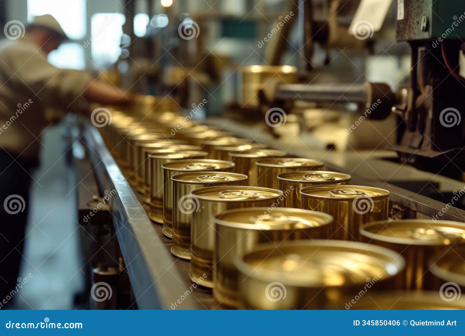 Automated Tin Can Manufacturing Process in Industrial Factory Setting ...