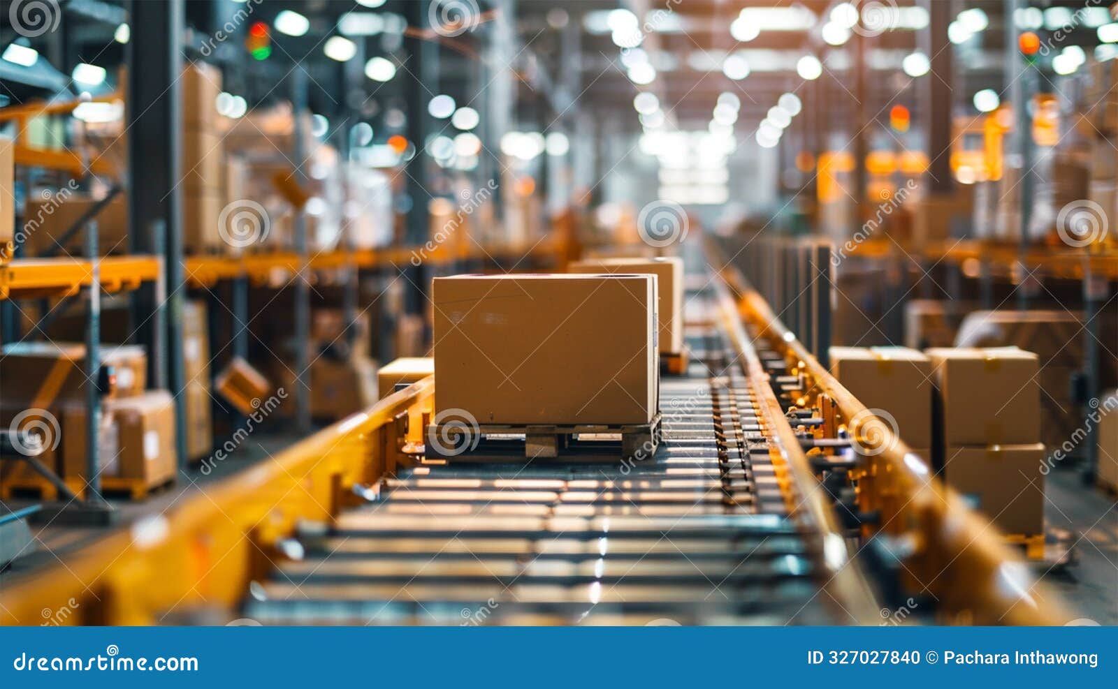 Automated Warehouse Conveyor System Stock Illustration - Illustration ...