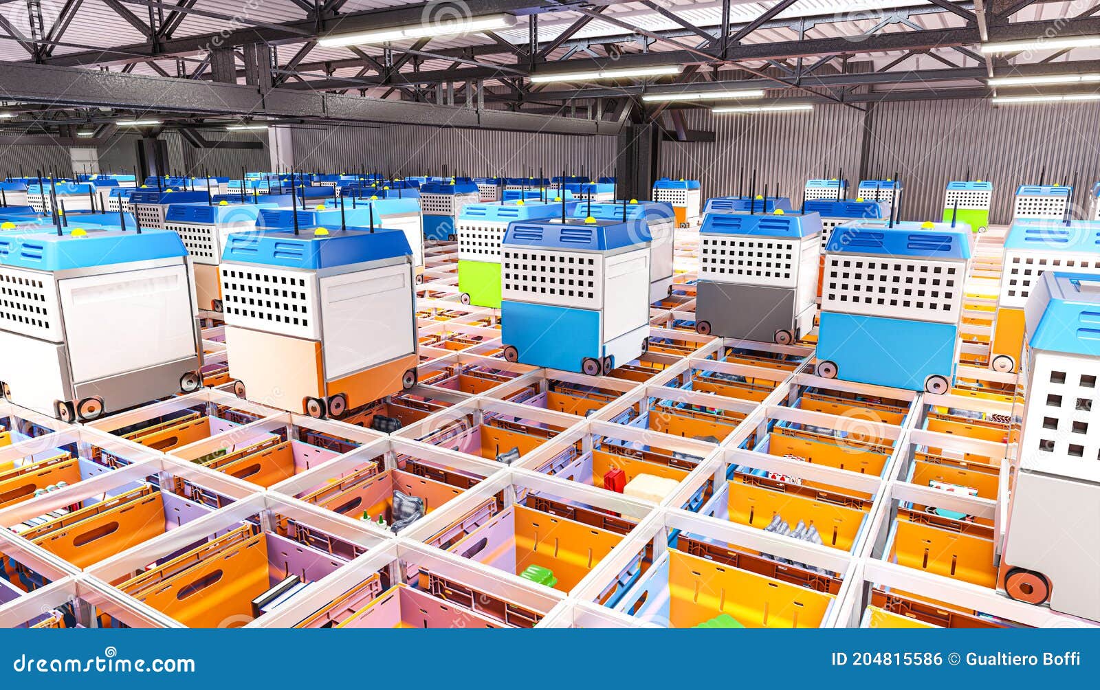 Automated Warehouse for the Distribution of Products Stock Illustration ...