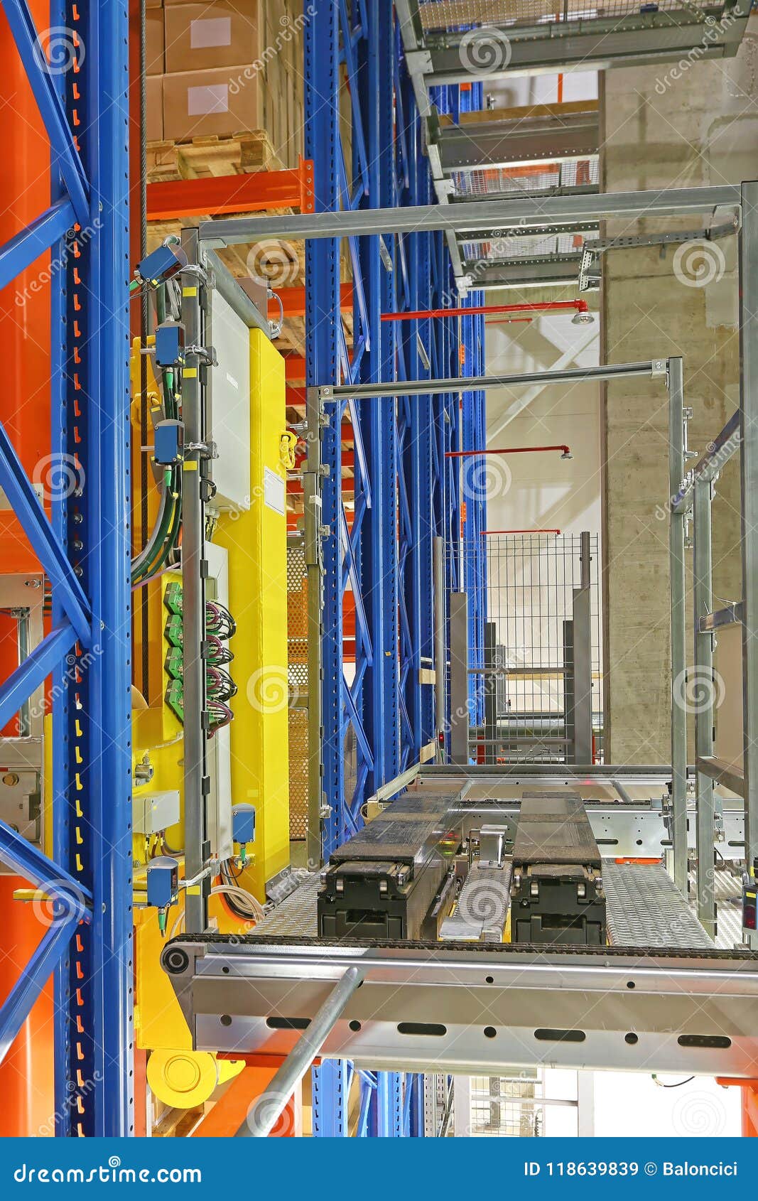 Automated Warehouse Forks stock image. Image of high - 118639839
