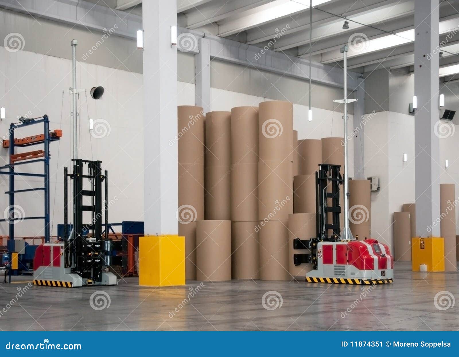 Automated Warehouse (paper) with Robotic Forklift Stock Image - Image ...