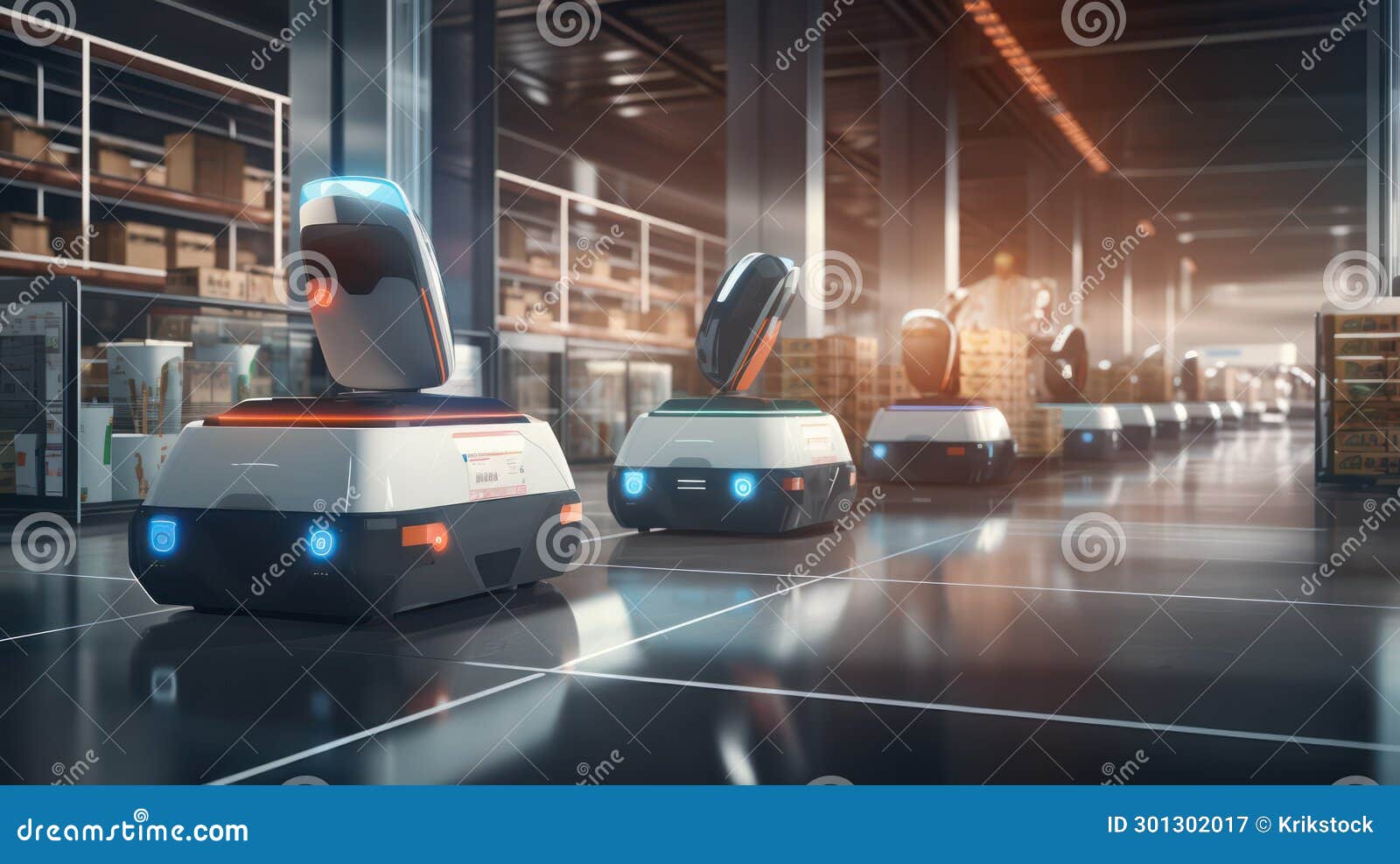 Automated Warehouse with Robotic Vehicle Stock Image - Image of ...