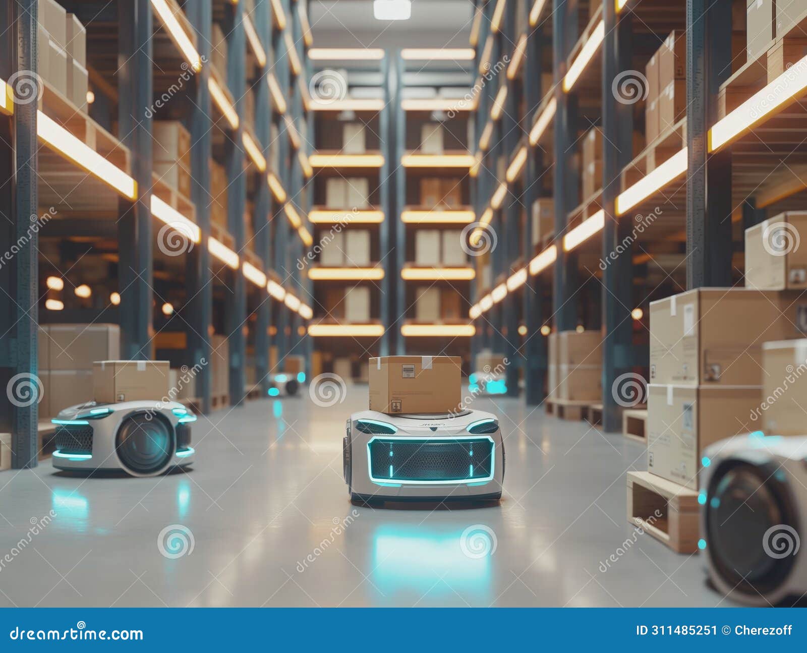 Automated Warehouse Robots in Action Stock Image - Image of automation ... Automated Warehouse Robots in Action Stock Image - Image of automation ...