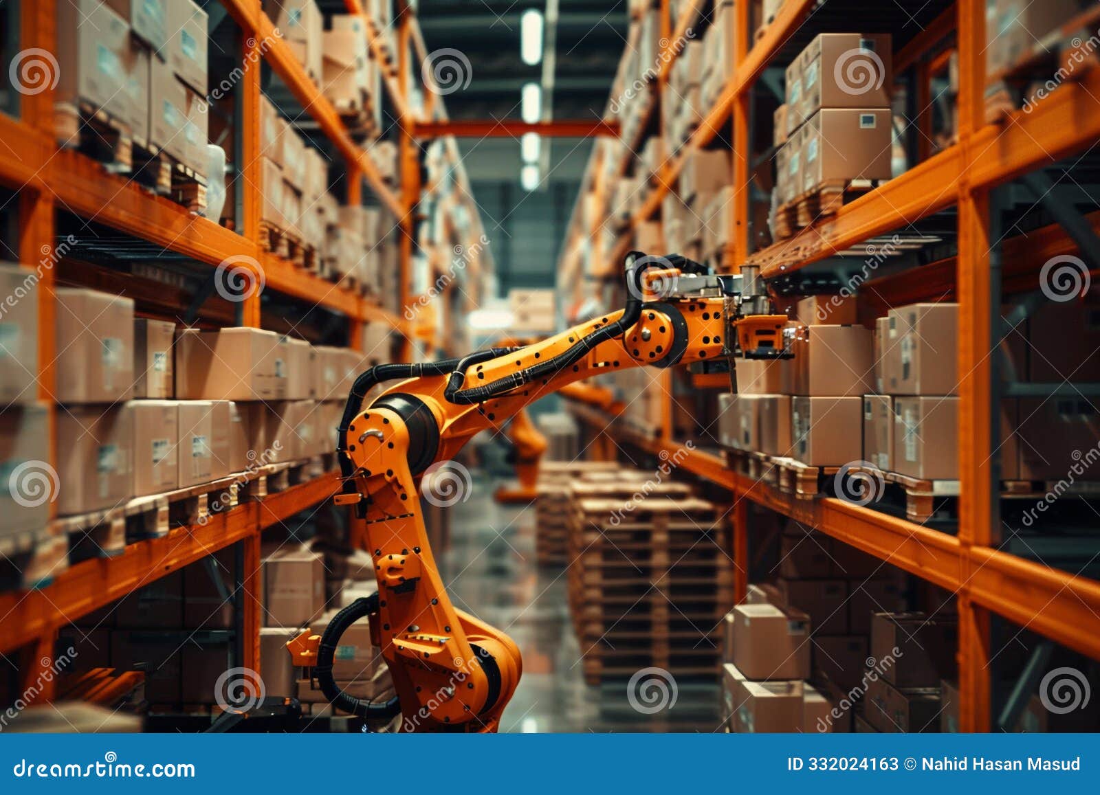 Automated Warehouse Scene Where Multiple Robotic Arms are Efficiently ... Automated Warehouse Scene Where Multiple Robotic Arms are Efficiently ...