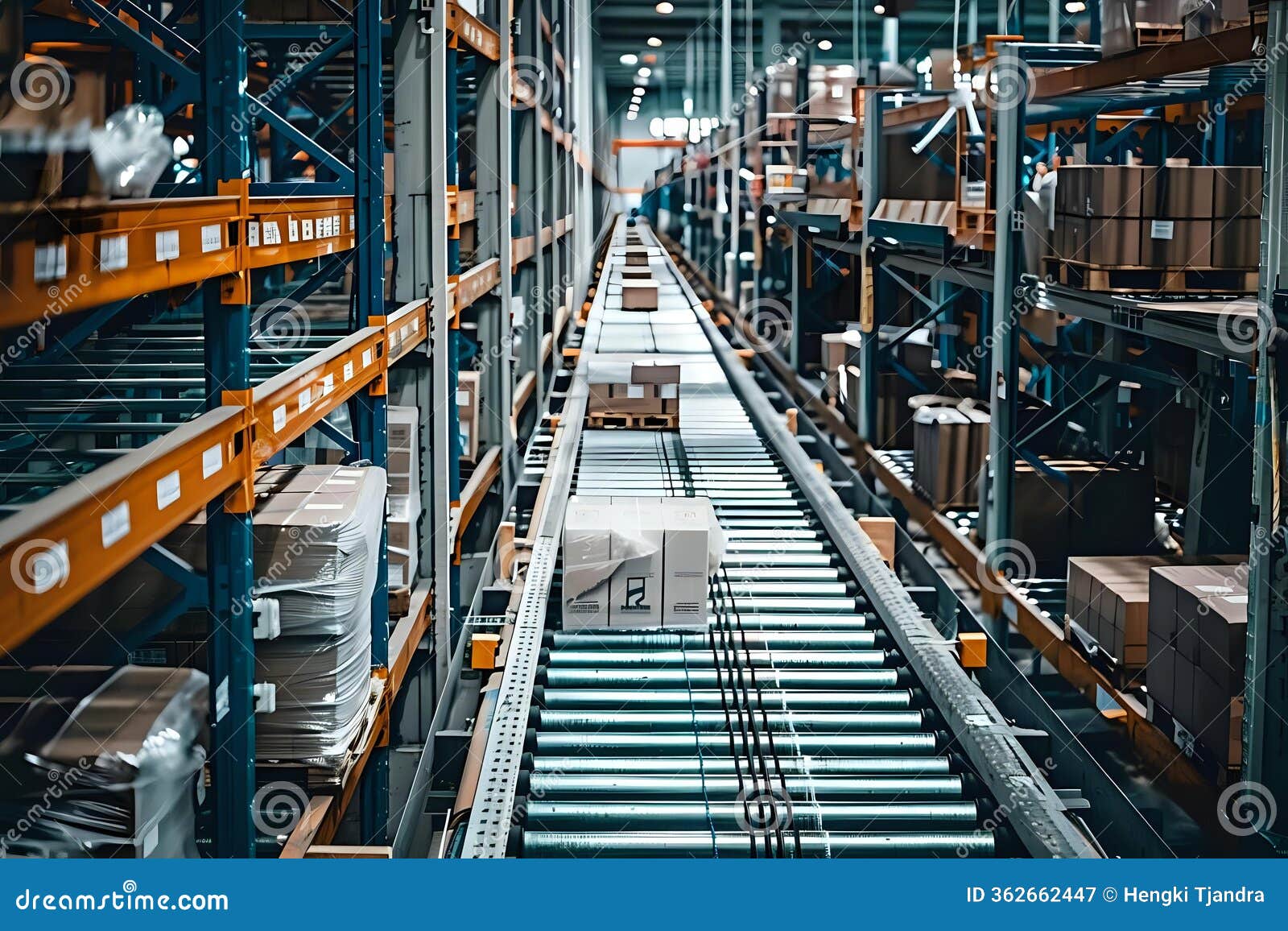 Automated Warehouse System, Conveyor Belts Transporting Packages ...