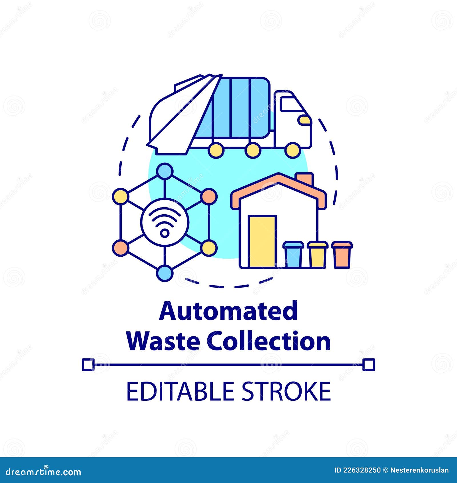 Automated Waste Collection Concept Icon Stock Vector - Illustration of ...