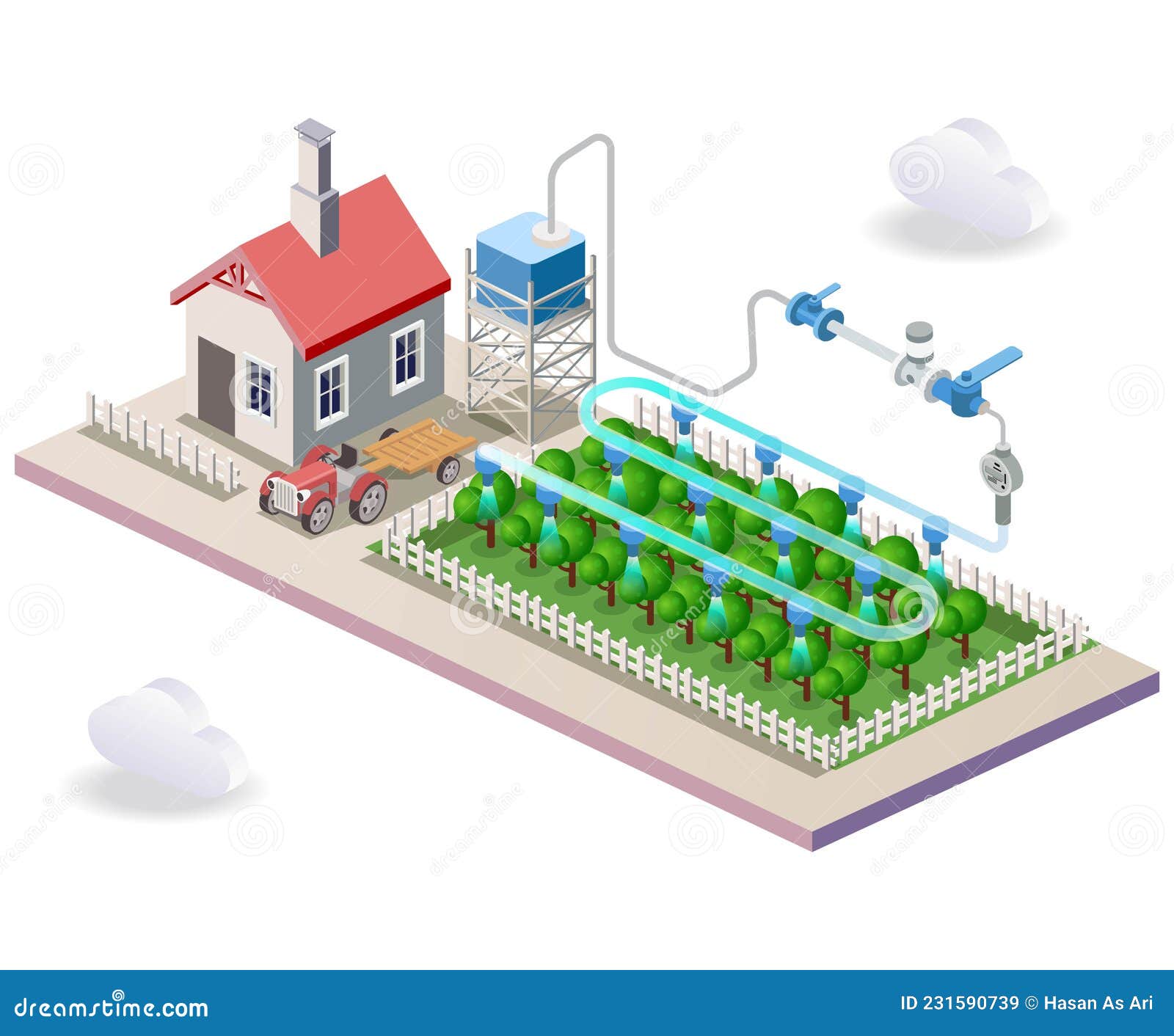 Automated Watering Plants With Artificial Intelligence IoT Cartoon ...