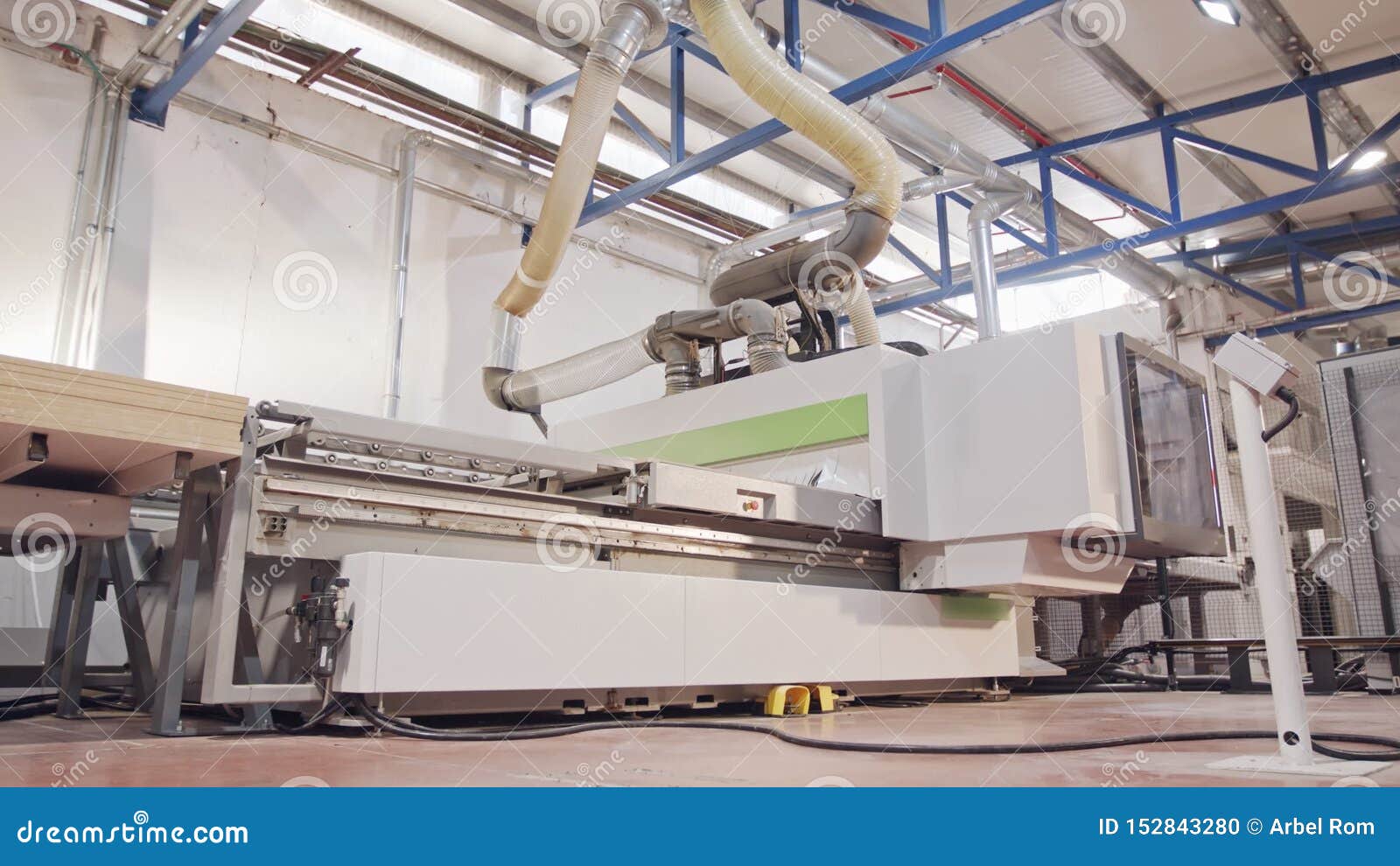 Automated Wood Processing Machine in a Furniture Manufacturing Facility ...