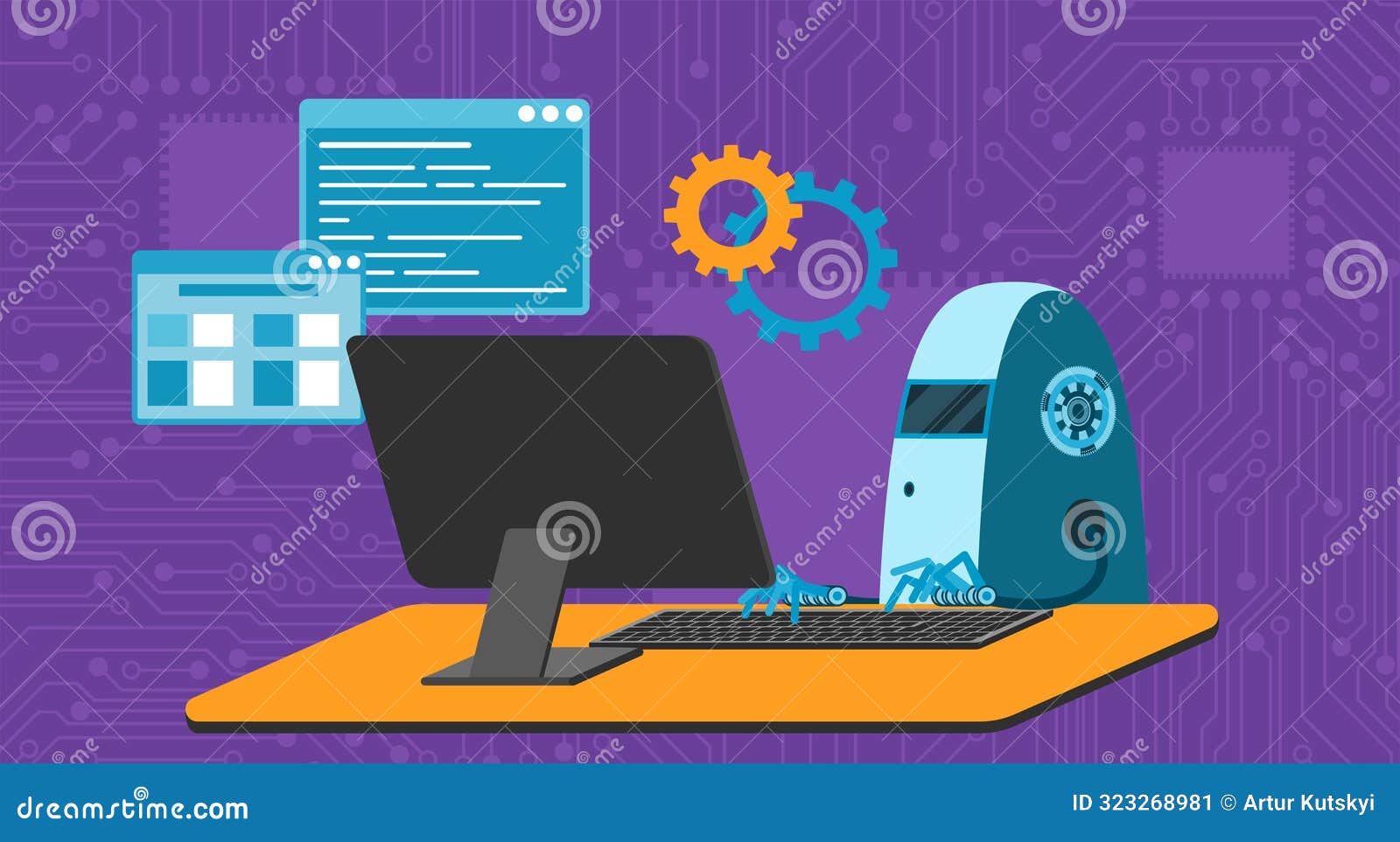 Automated Work of Software, Business Project Development, Robot Using ...