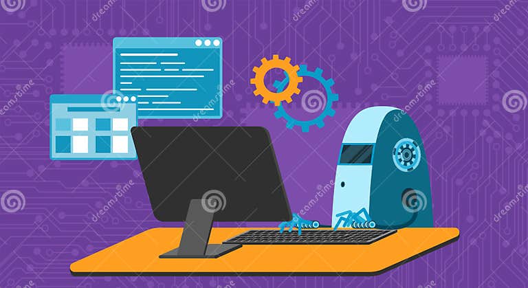 Automated Work of Software, Business Project Development, Robot Using ...