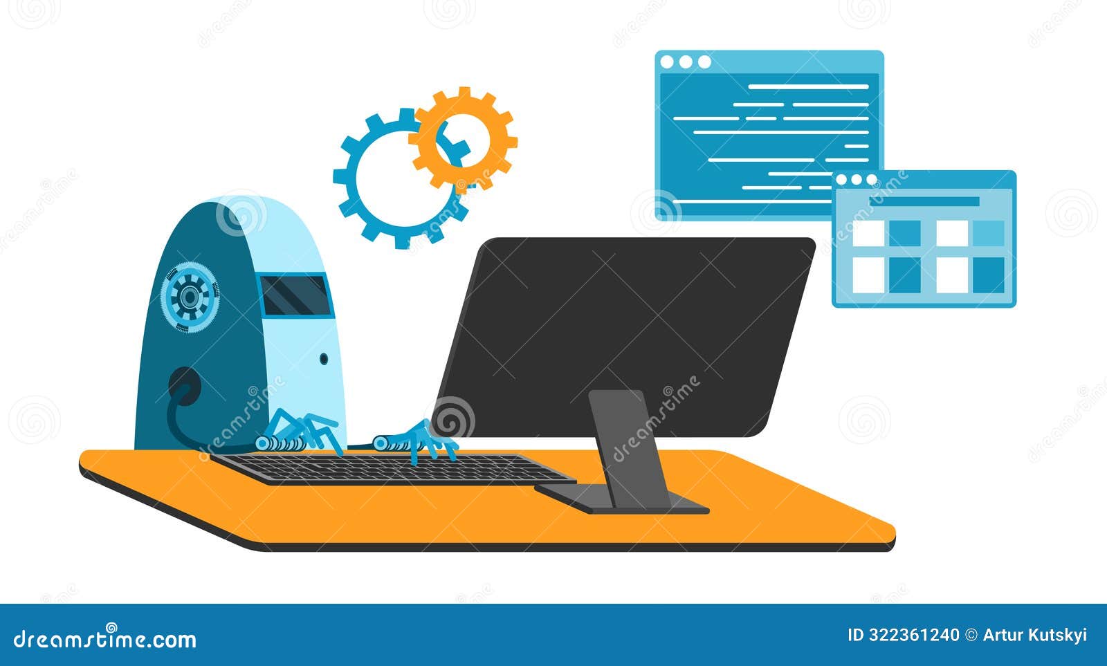 Automated Work of Software, Business Project Development, Robot Using ...