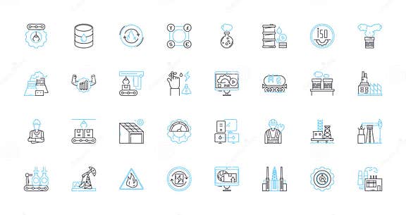 Automated Workforce Linear Icons Set. Productivity, Efficiency ...