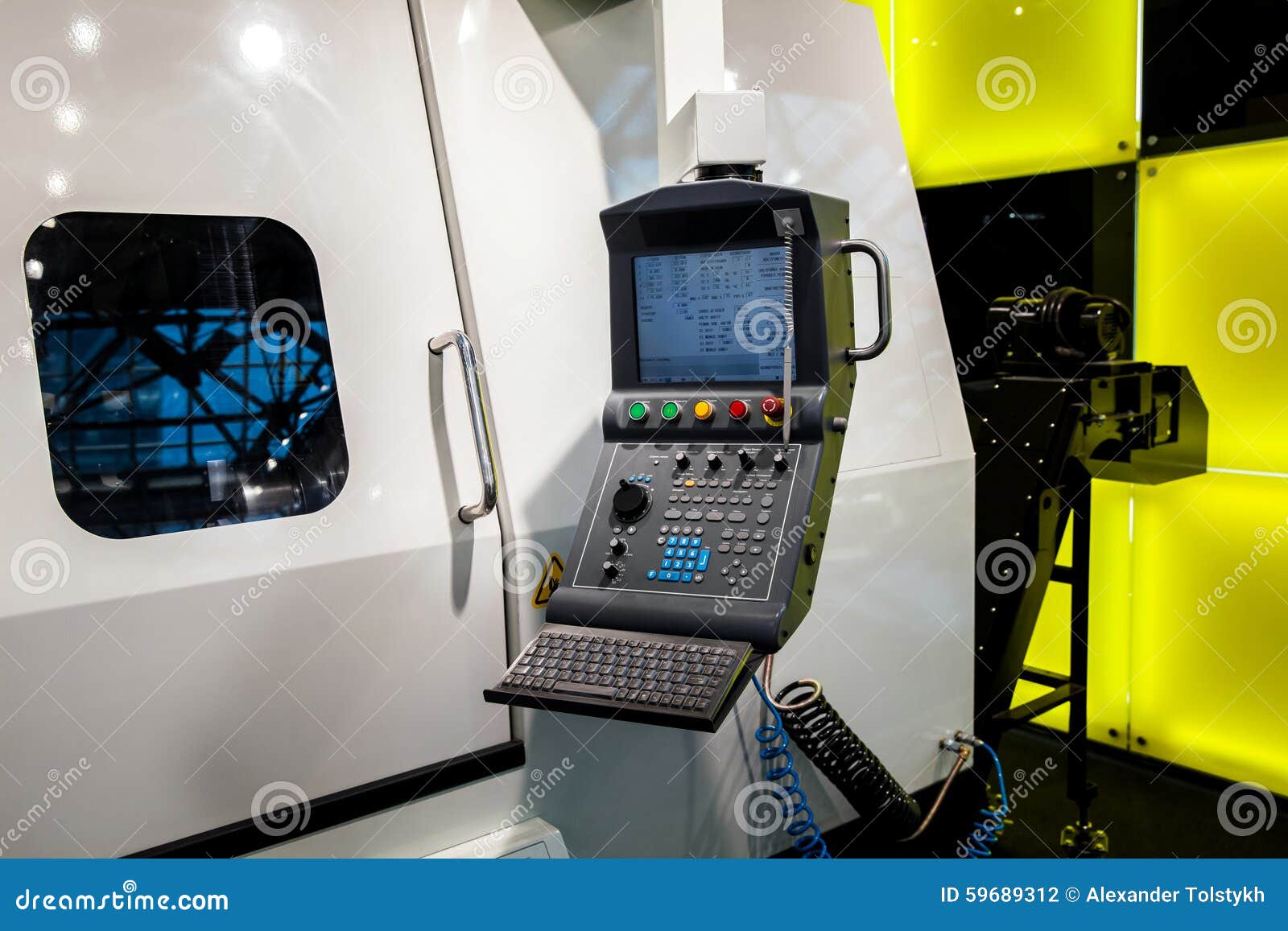 Automated Workplace, Computer Panel of Industrial Machinery Stock Photo ...