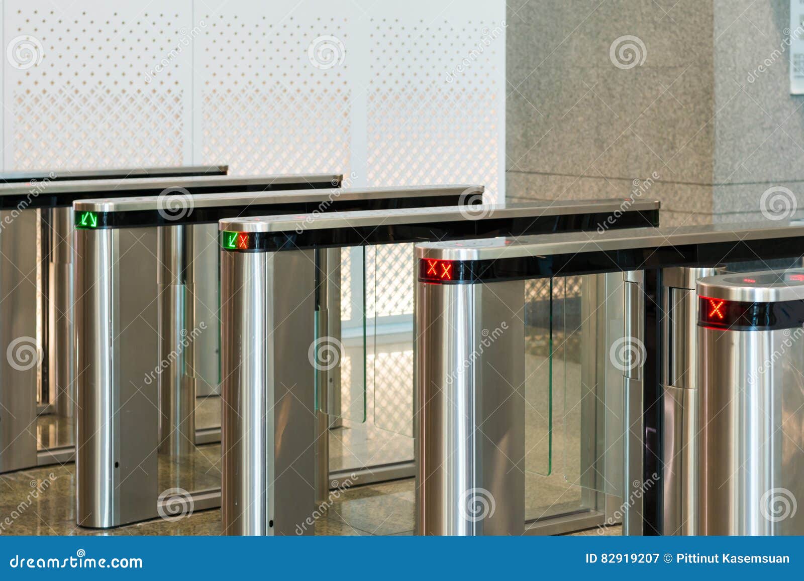 Automatic Access Control Security Gate In Station Entrance System Stock Image Image Of Open