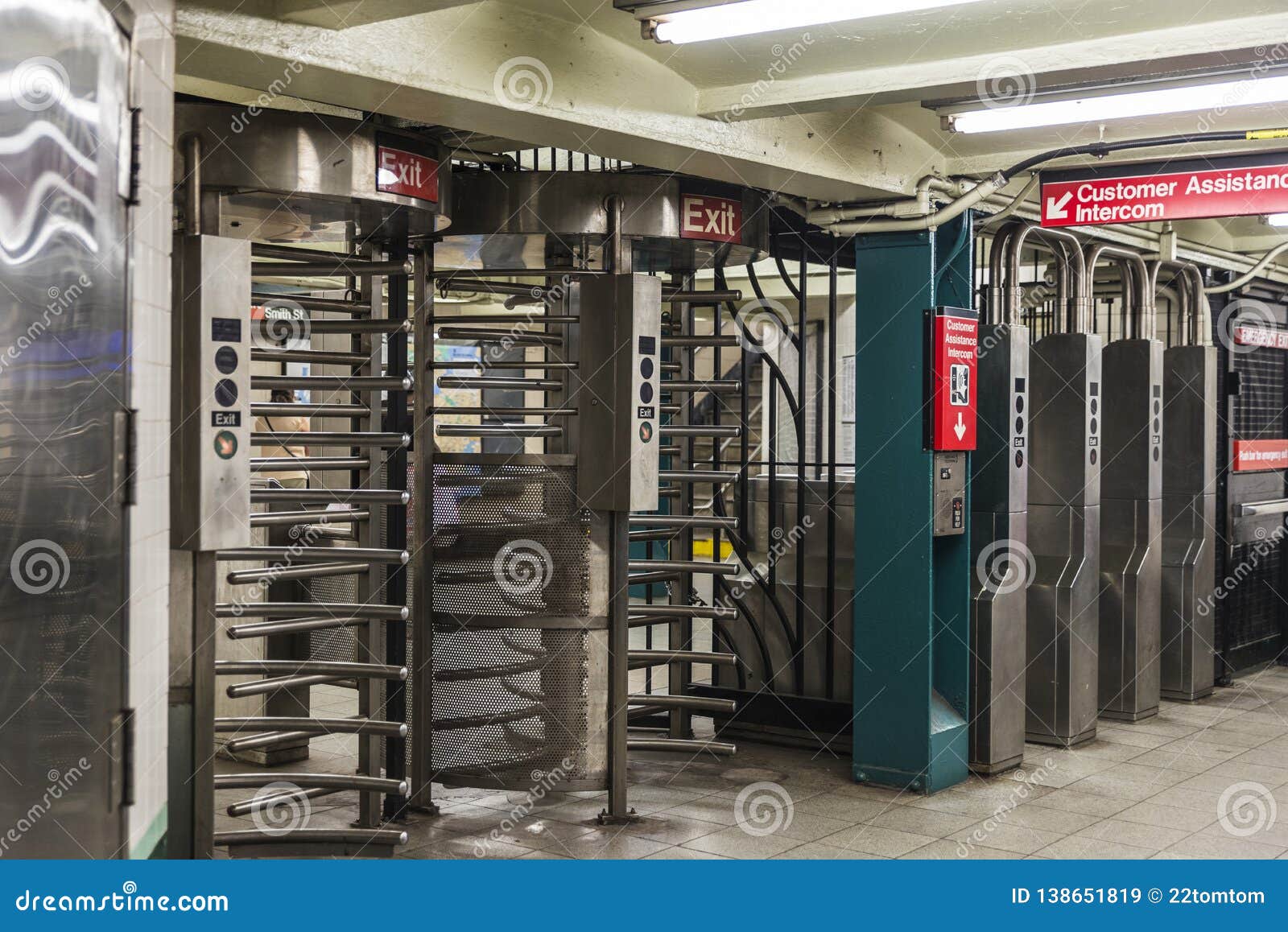 Automatic Access Control Ticket Barriers in Subway Station Stock Image ...