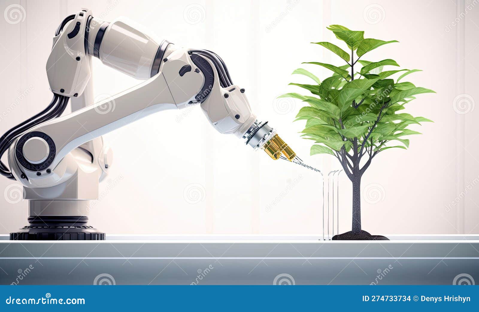 Automatic Agricultural Technology Robot Arm Creating Using Generative Ai Stock Illustration