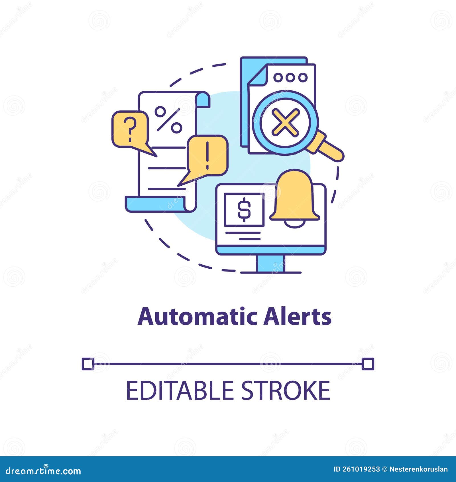 Automatic Alerts Concept Icon Stock Vector - Illustration of regulation ...