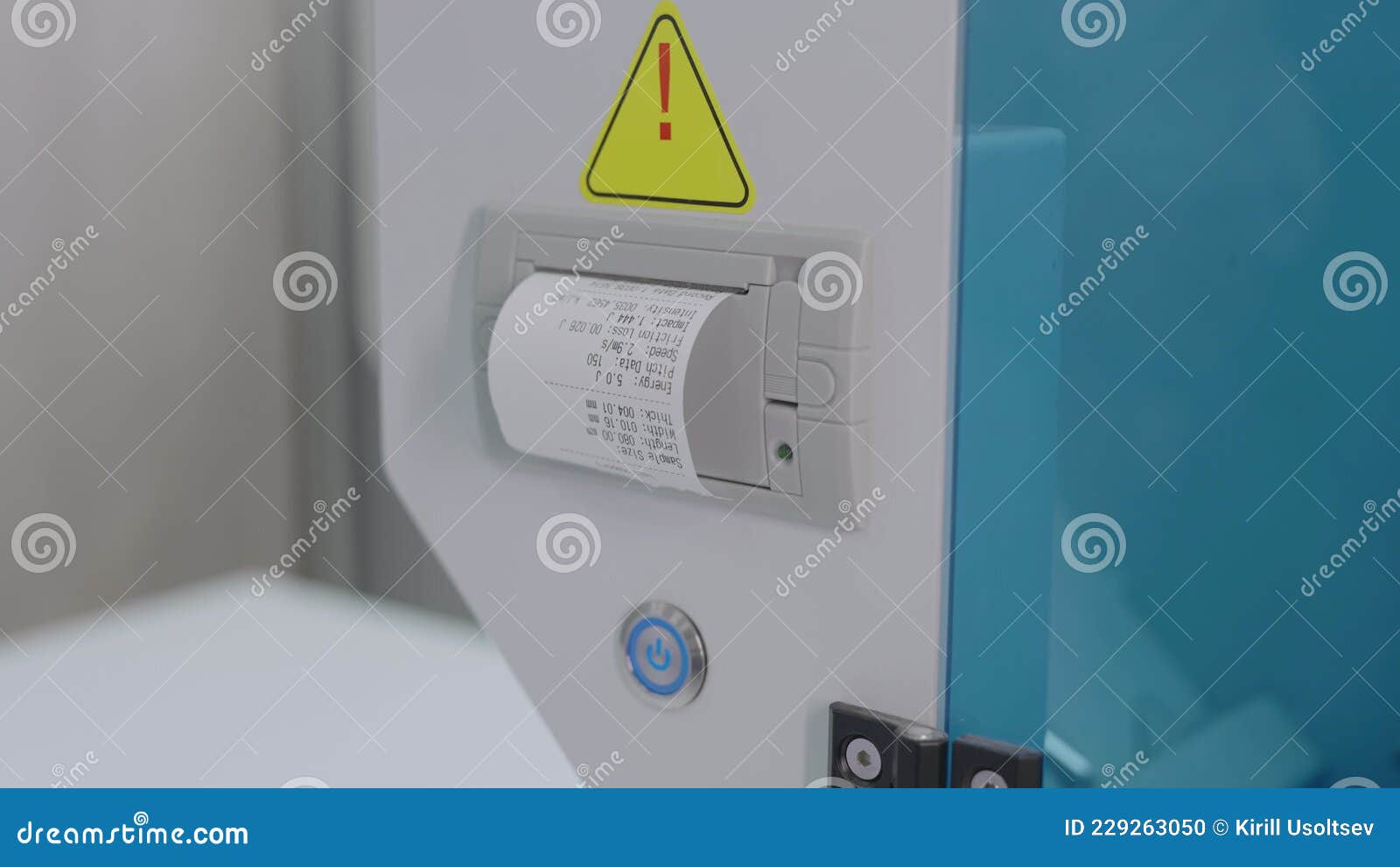 The Automatic Analyzer Gave the Test Result on a Paper Check. Stock ...