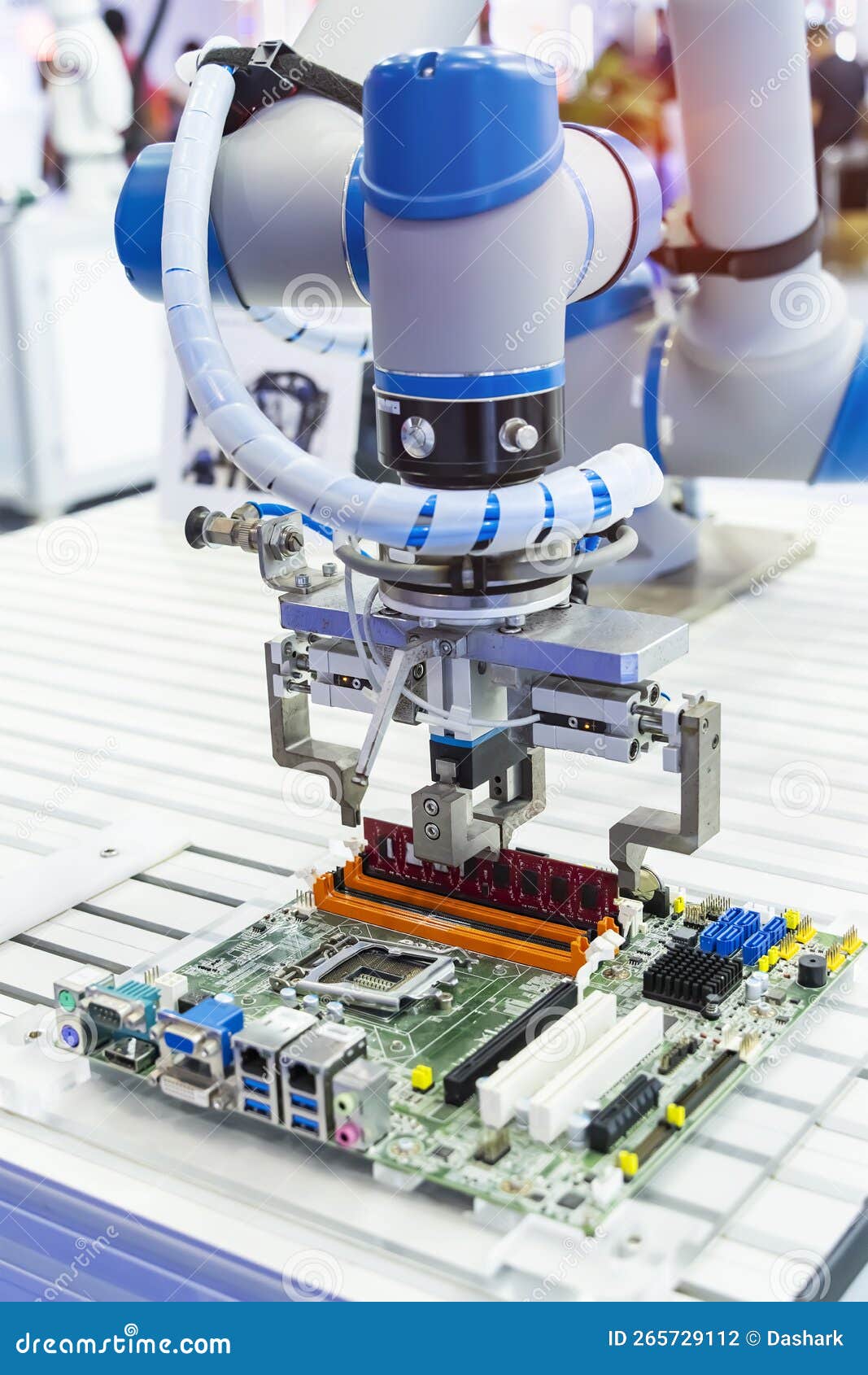 Automatic Arm Installing a Computer Chip with Ram Stock Photo - Image ...