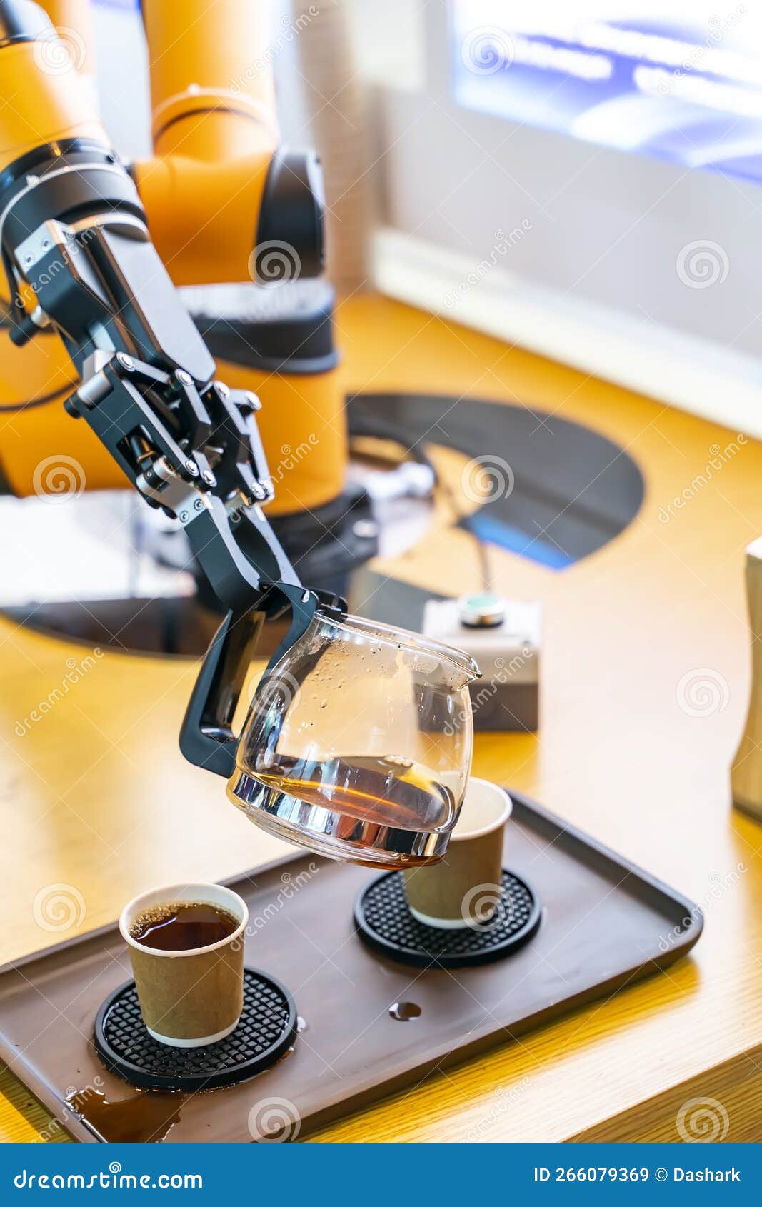 Automatic Arm Preparing Coffee in Coffee Machine Stock Image - Image of ...