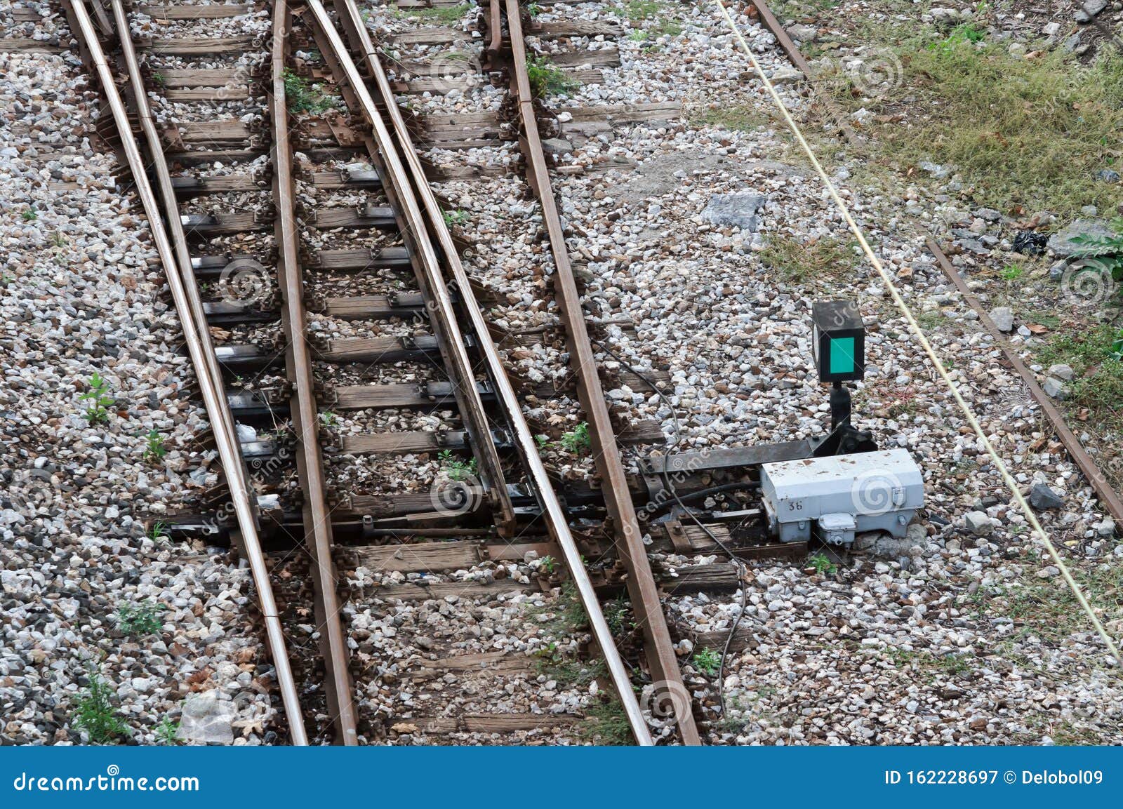 Automatic Arrow at the Fork of the Railway Tracks Stock Image - Image ...