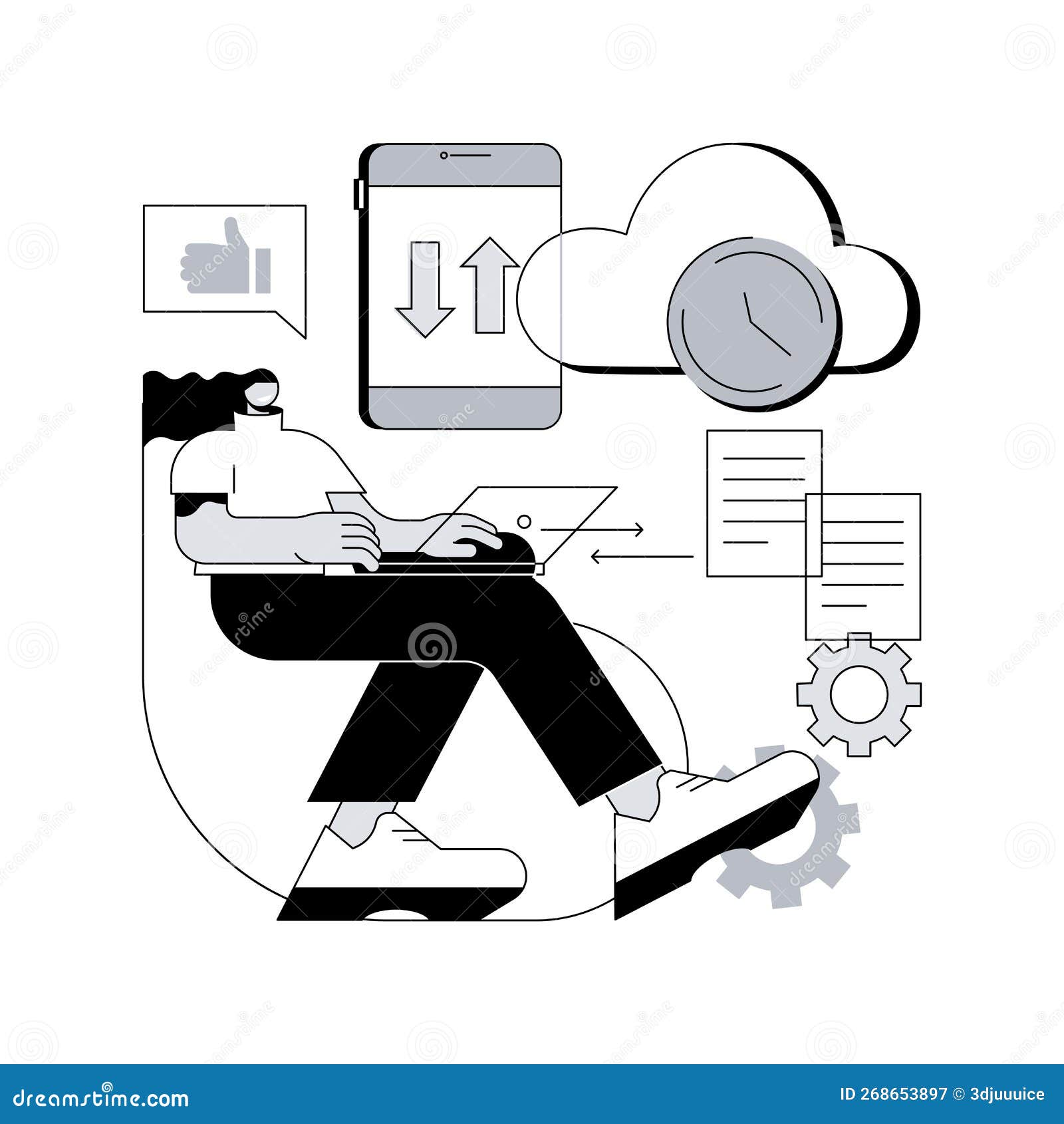 Automatic Backup Abstract Concept Vector Illustration. Stock Vector ...