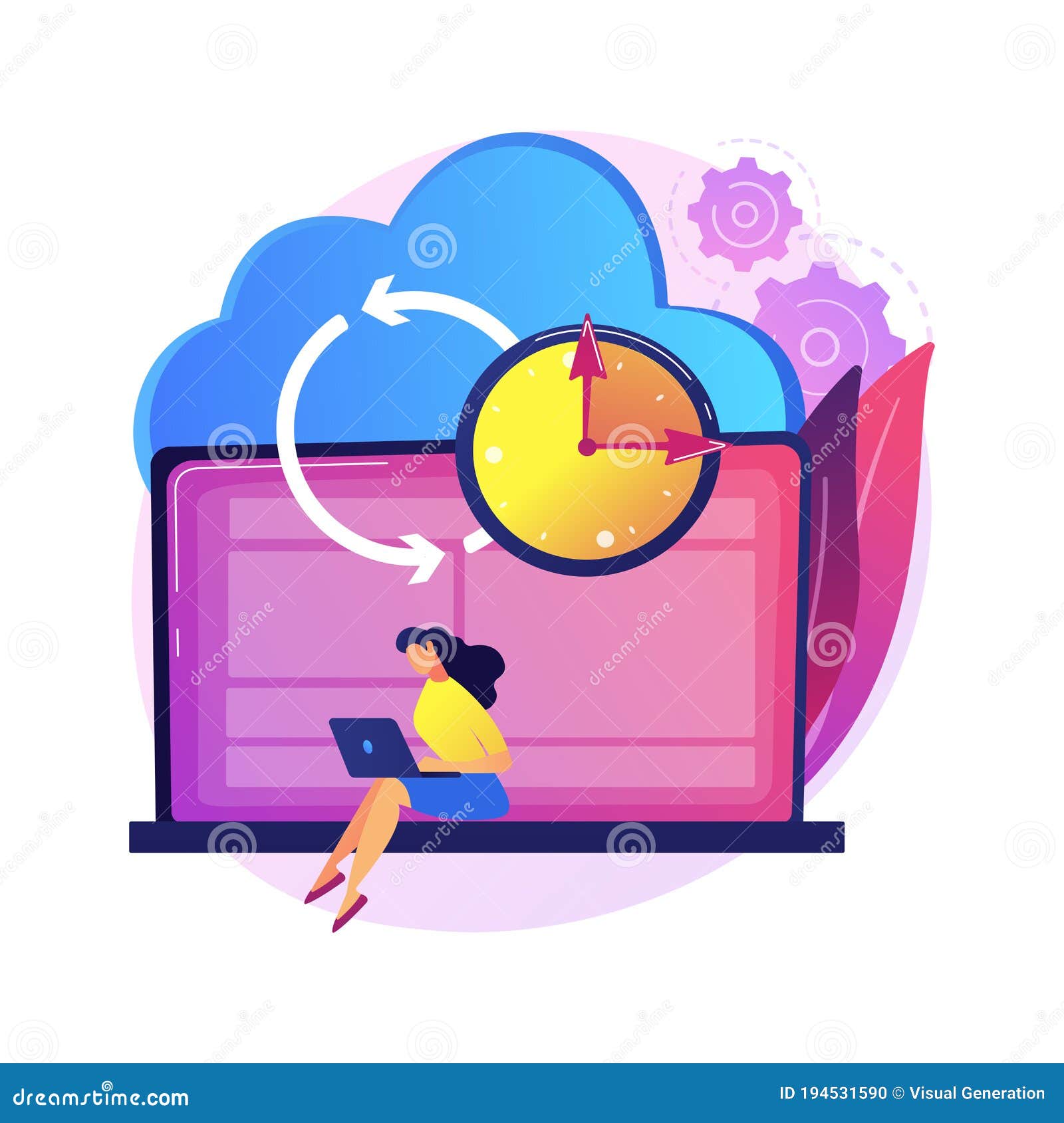 Automatic Backup Abstract Concept Vector Illustration. Stock Vector ...