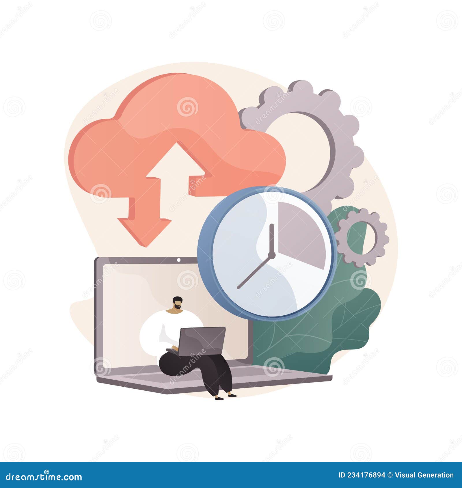 Automatic Backup Abstract Concept Vector Illustration. Stock Vector ...