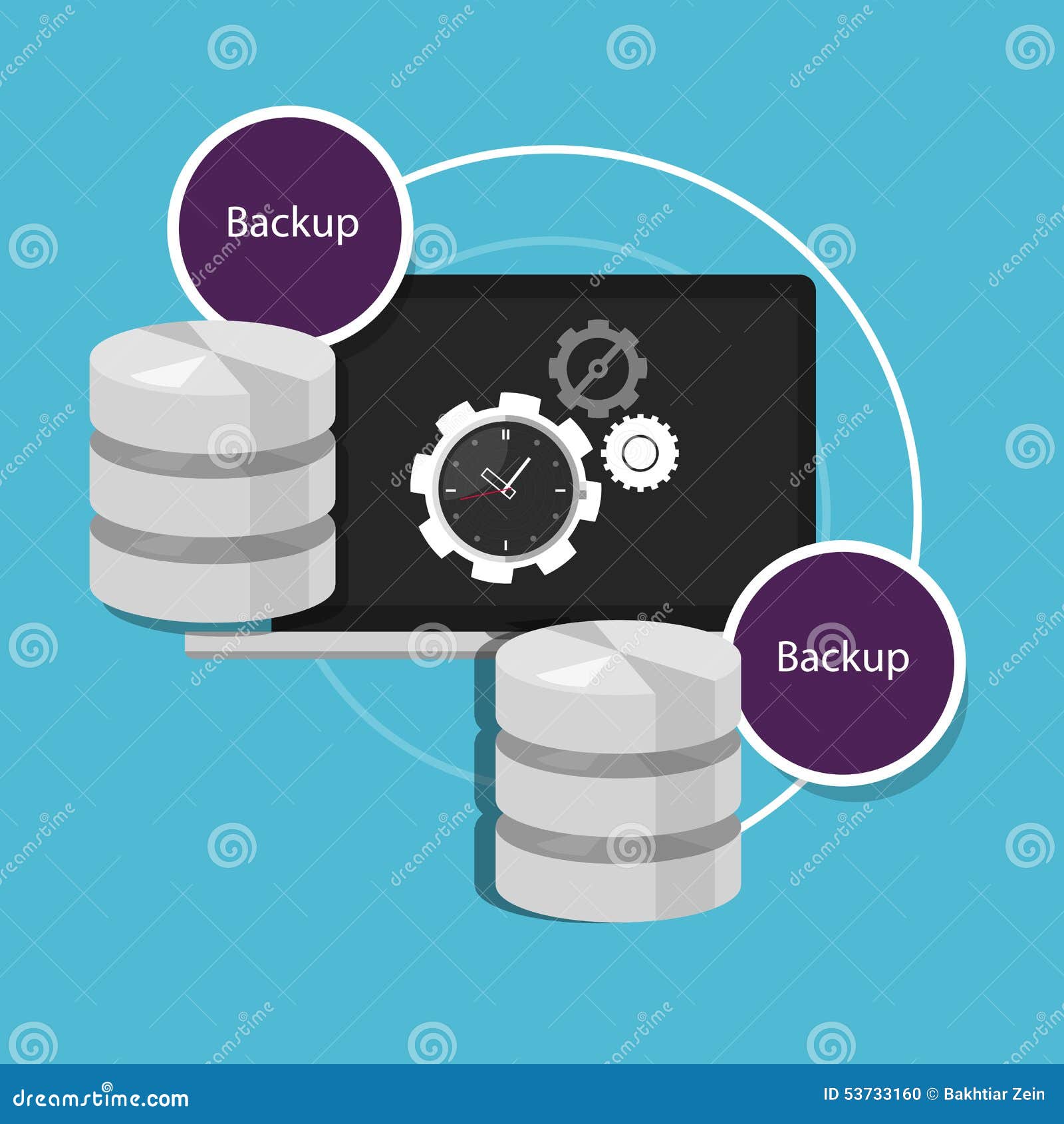 Automatic Backup Database Machine Data Protection Stock Illustration ...