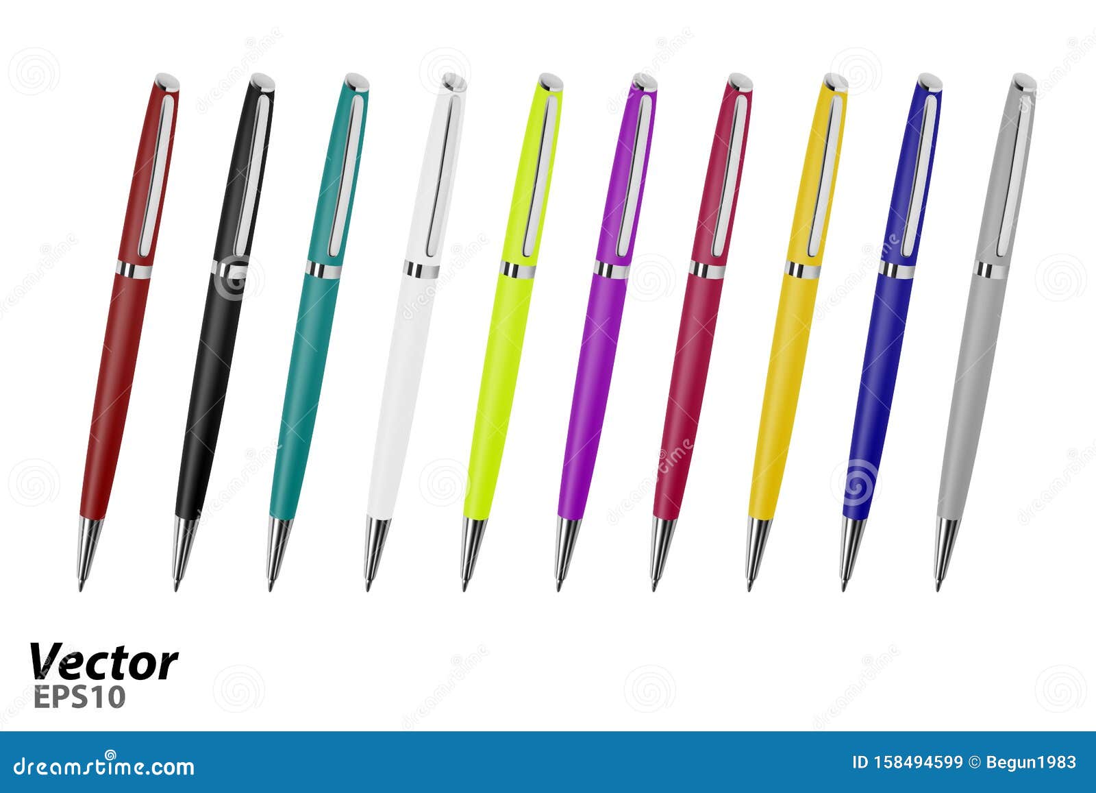 Automatic Ball Pen In The Vector.Ballpoint Pen In Vector On White ...