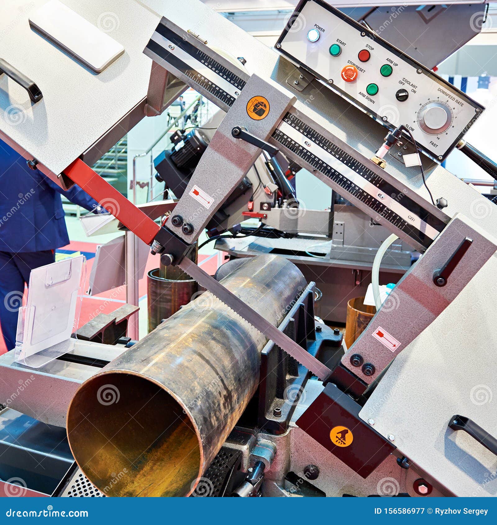 Automatic band saw stock image. Image of blade, tube - 156586977