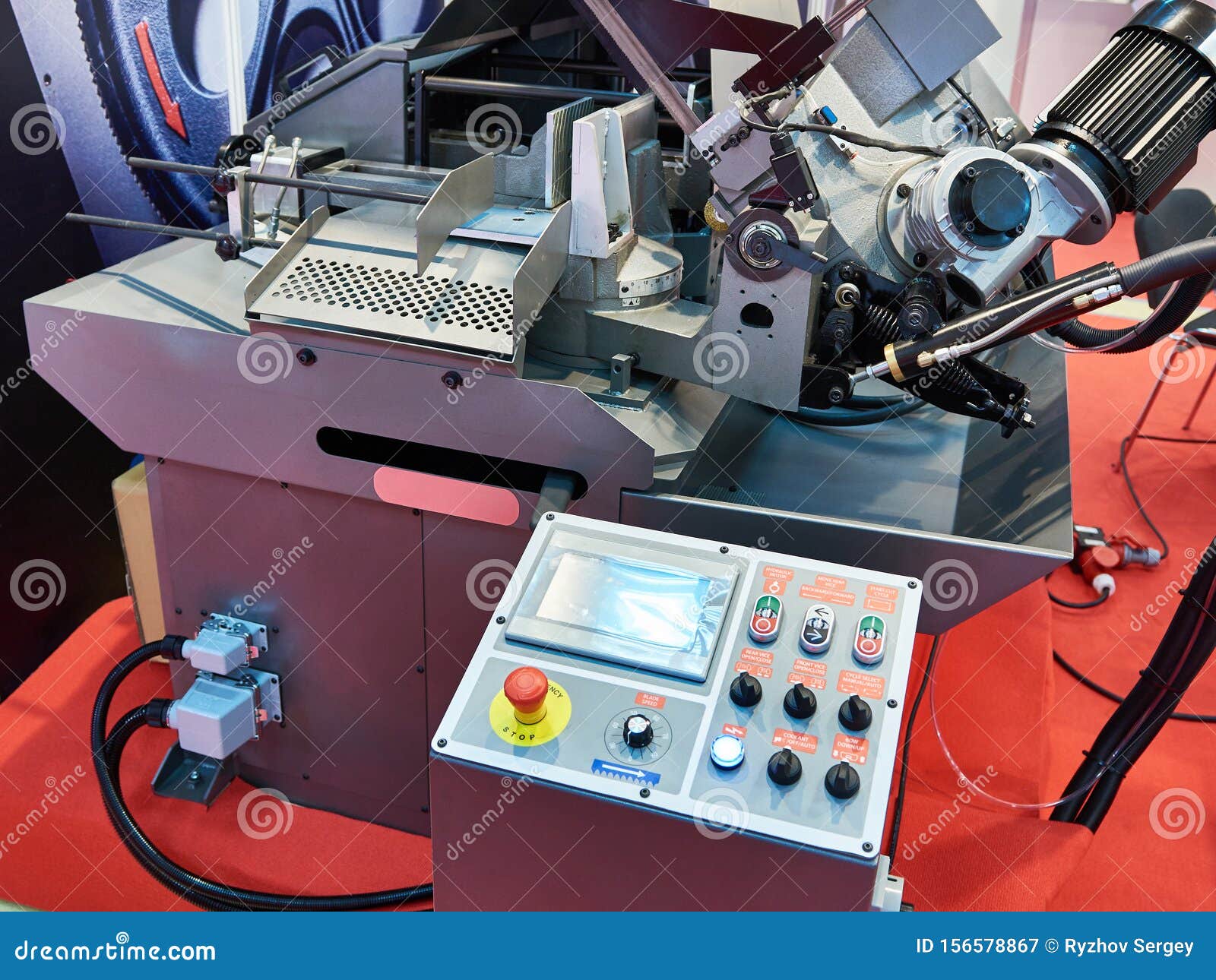 Automatic band saw stock image. Image of heavy, machine - 156578867