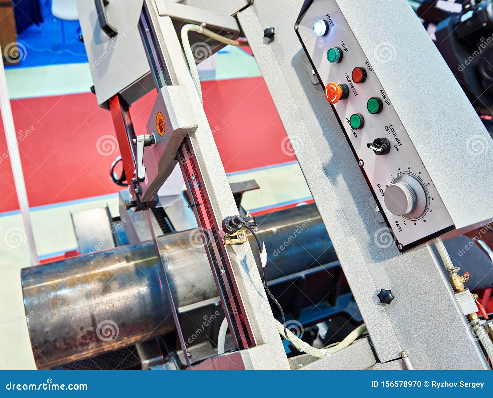 Automatic band saw stock photo. Image of tube, business - 156578970