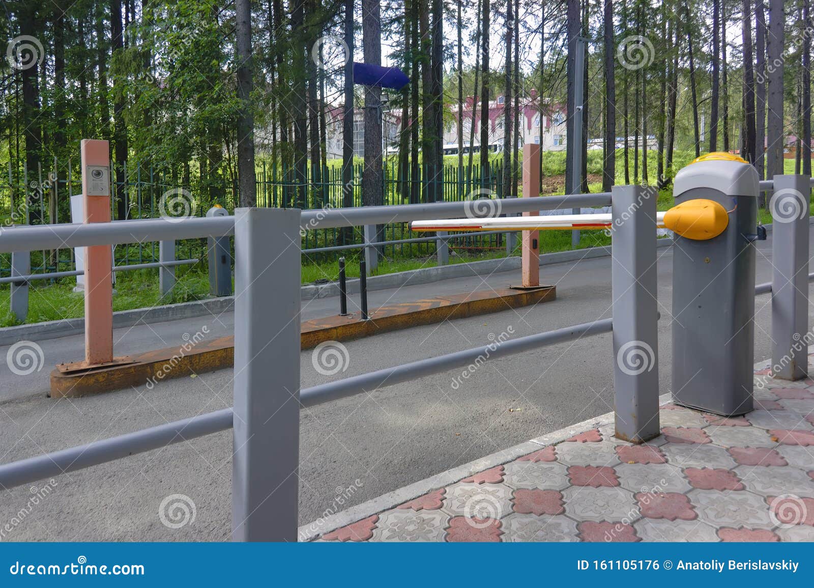 Automatic Barrier at the Entrance To the Protected Area Stock Photo ...