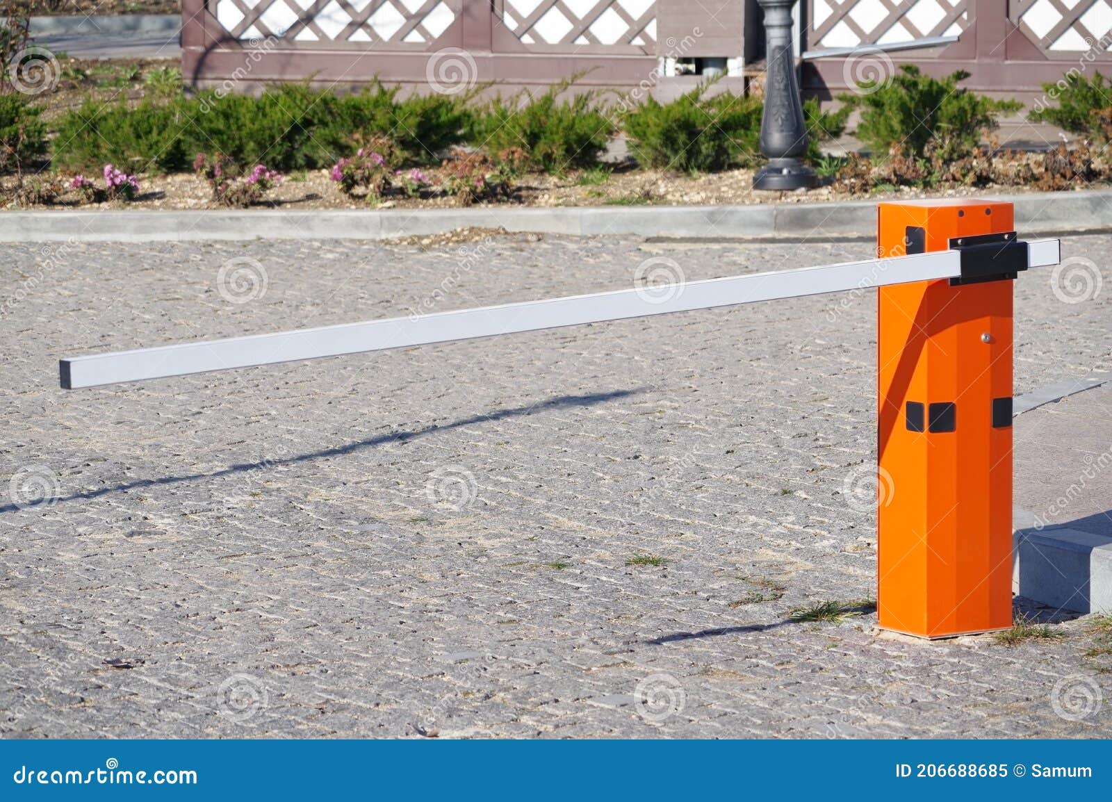 Automatic barrier gates stock image. Image of road, exit - 206688685
