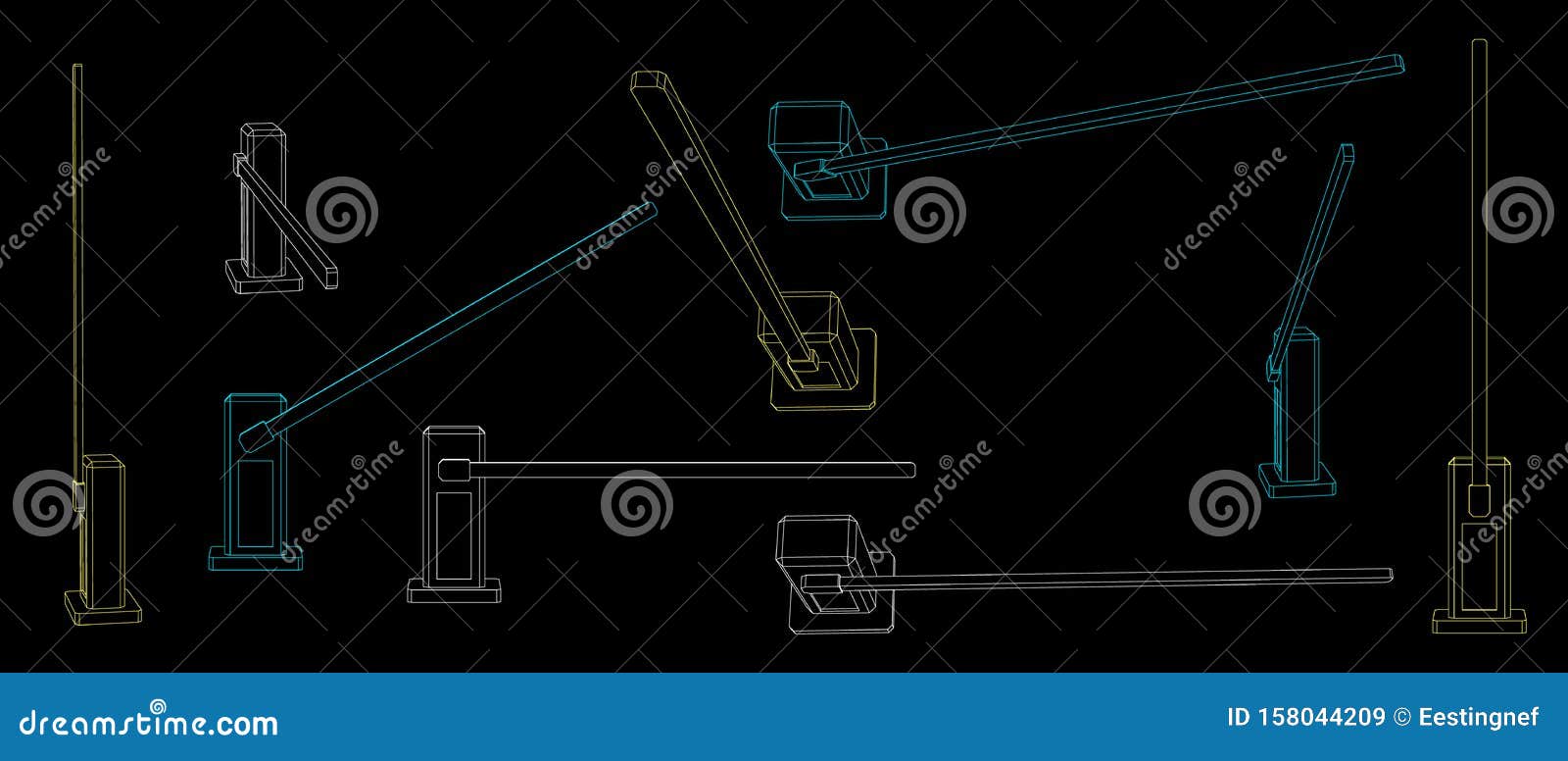 Automatic Barrier. Vector Outline Illustration Stock Vector ...