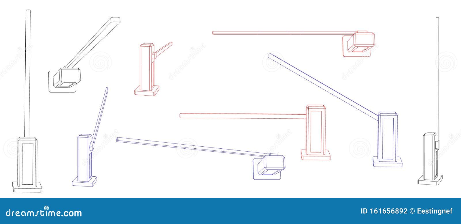 Automatic Barrier. Vector Outline Illustration Stock Vector ...