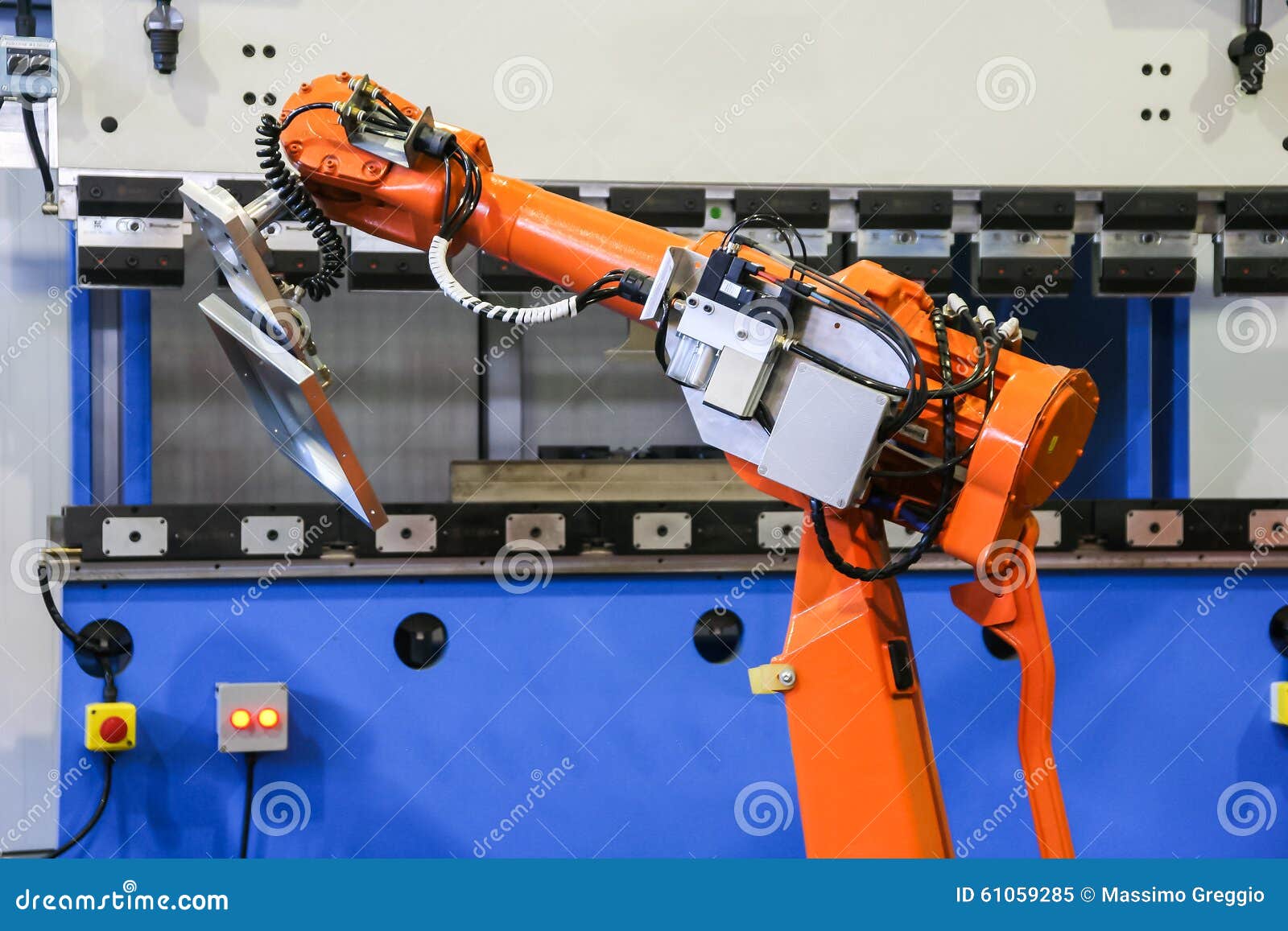 Automatic Bending Machine with Robot Stock Image - Image of engineer ...
